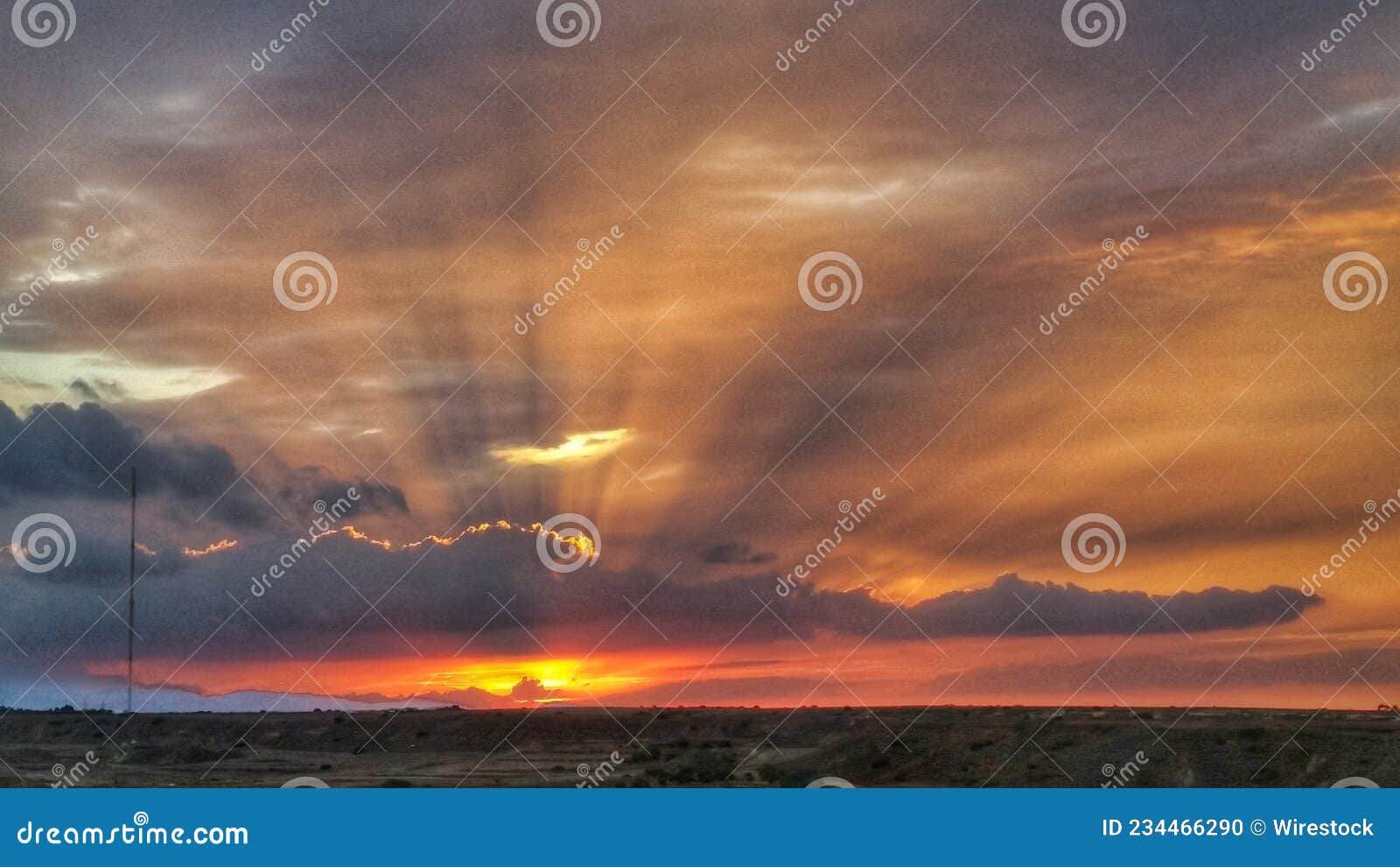 Beautiful Horizon of a Field on the Sunset Stock Photo - Image of ...