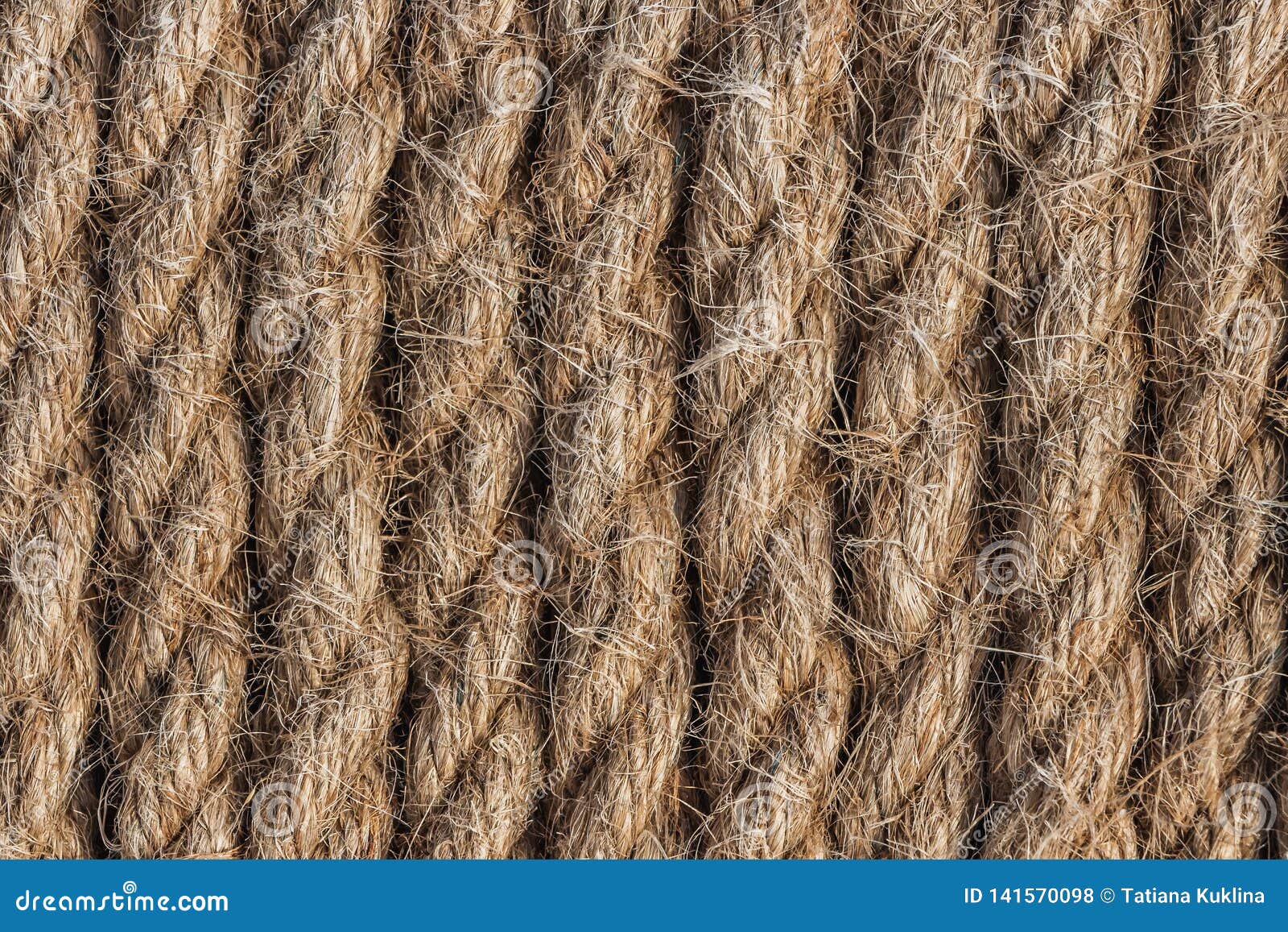A Beautiful Horizontal Pattern Texture from Yellow Natural Flax Rope on ...