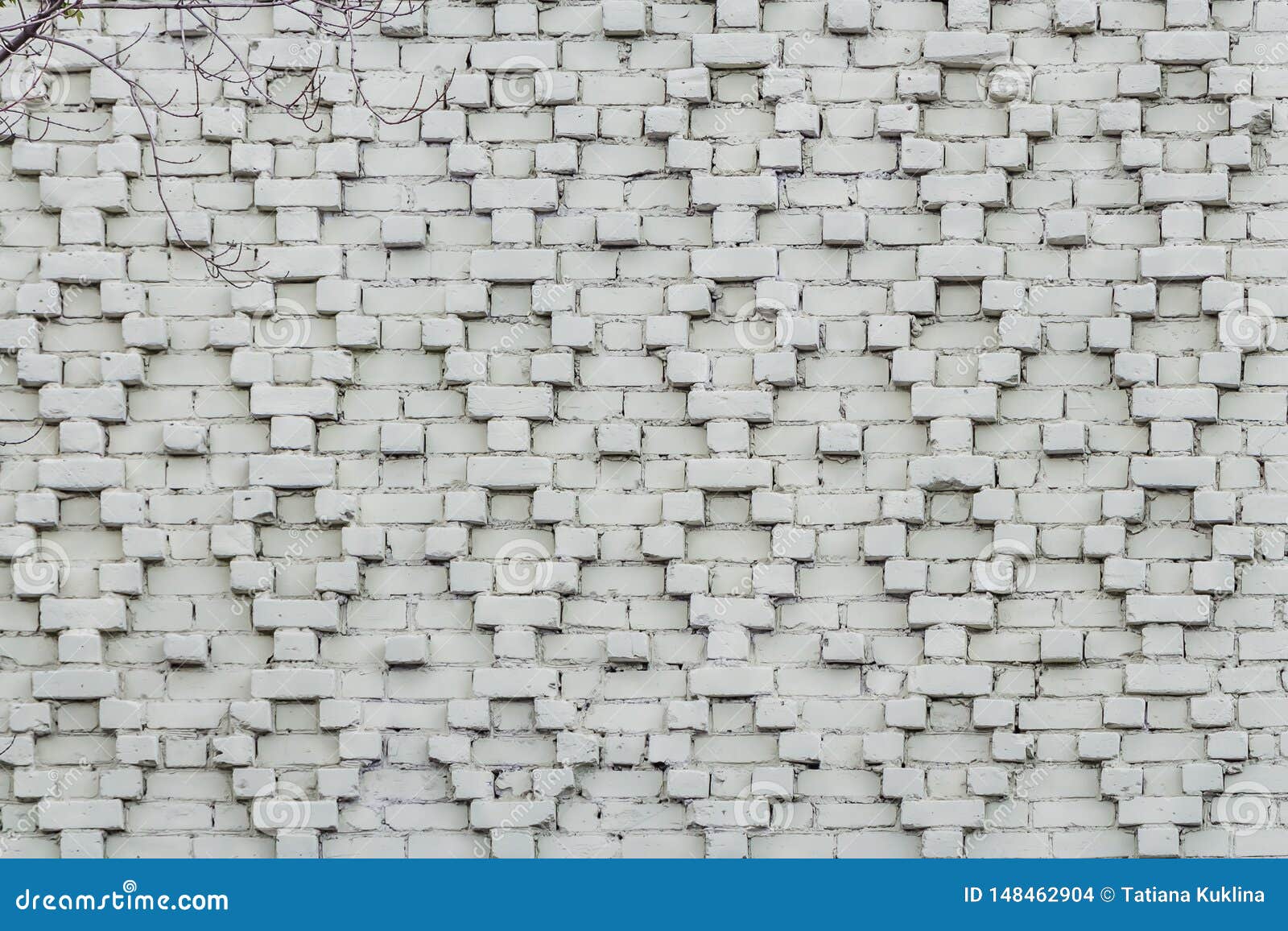 A Beautiful Horizontal Texture of Part of a White Brick Wall with ...