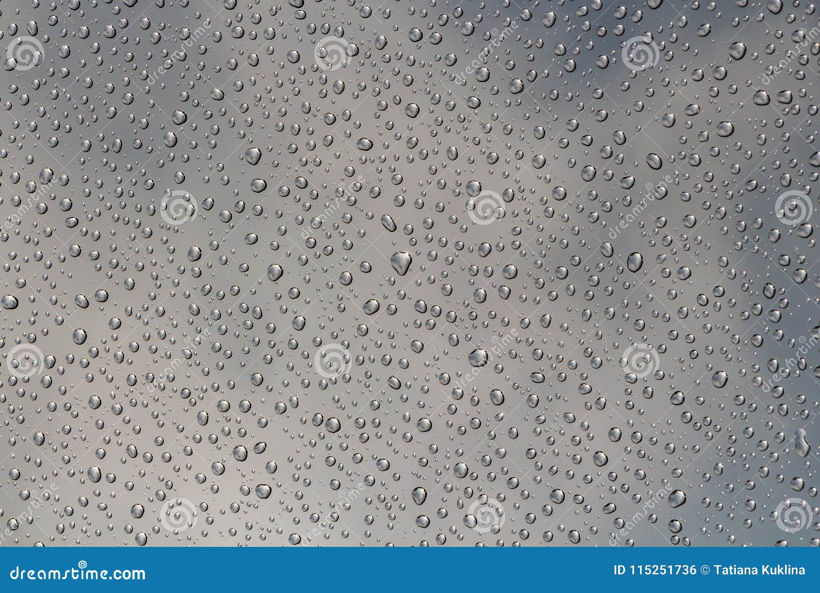 A Horizontal Texture of Water Droplets is on the Glass and on a ...