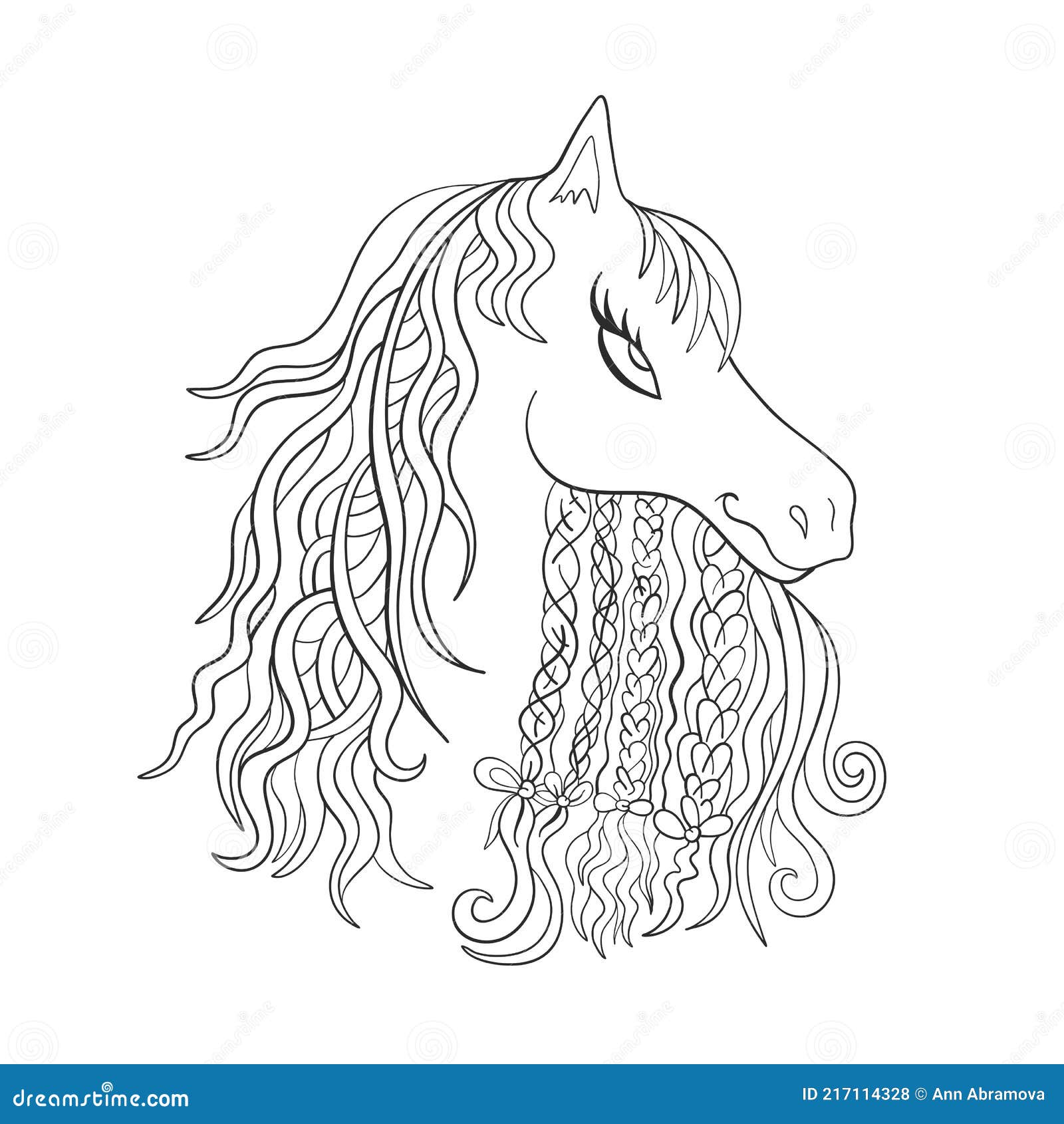 Beautiful Horse with a Gorgeous Mane. Vector Illustration Stock Vector ...