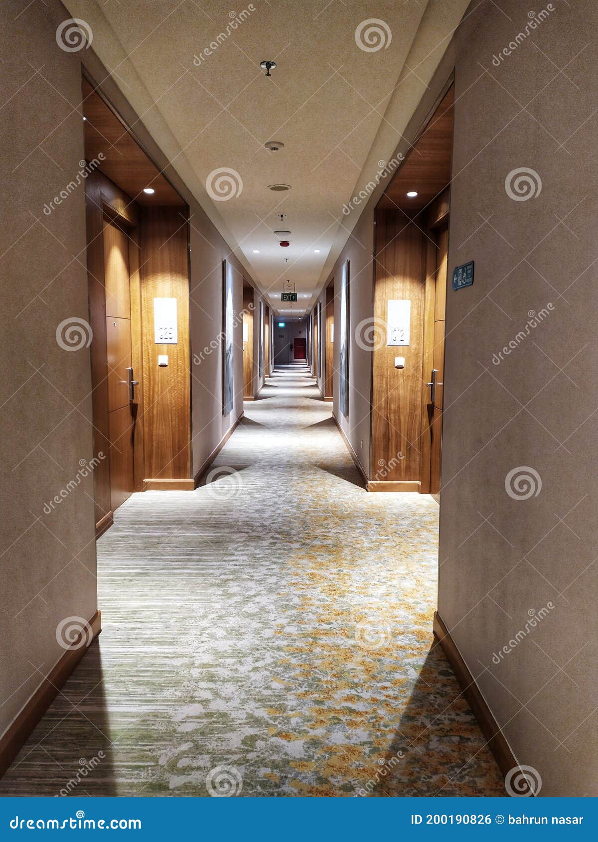 Beautiful hotel hallways stock photo. Image of walk - 200190826