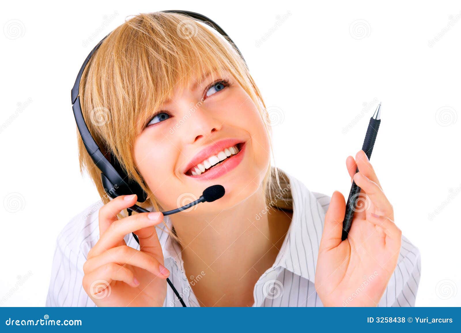 Beautiful hotline operator stock photo. Image of center - 3258438