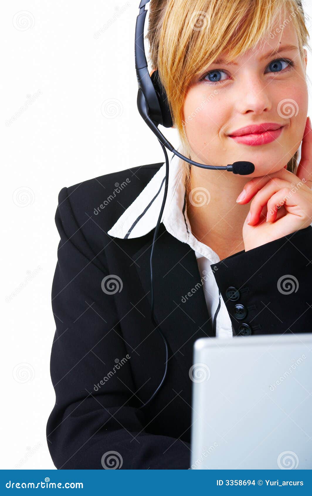 Beautiful Hotline Operator. Stock Photo - Image of agent, helpline: 3358694