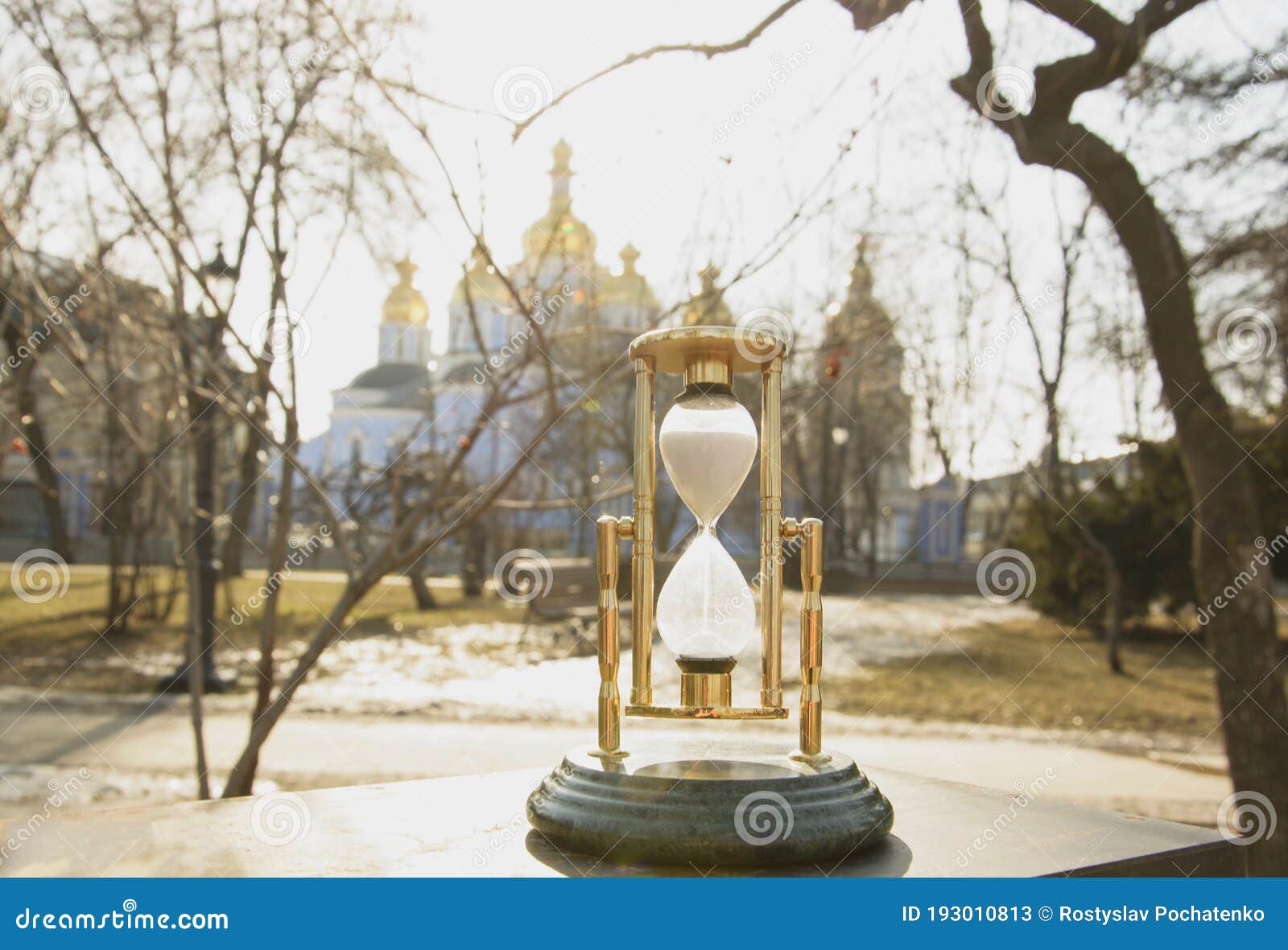 Beautiful Hourglass on the Background of Nature Stock Image - Image of ...