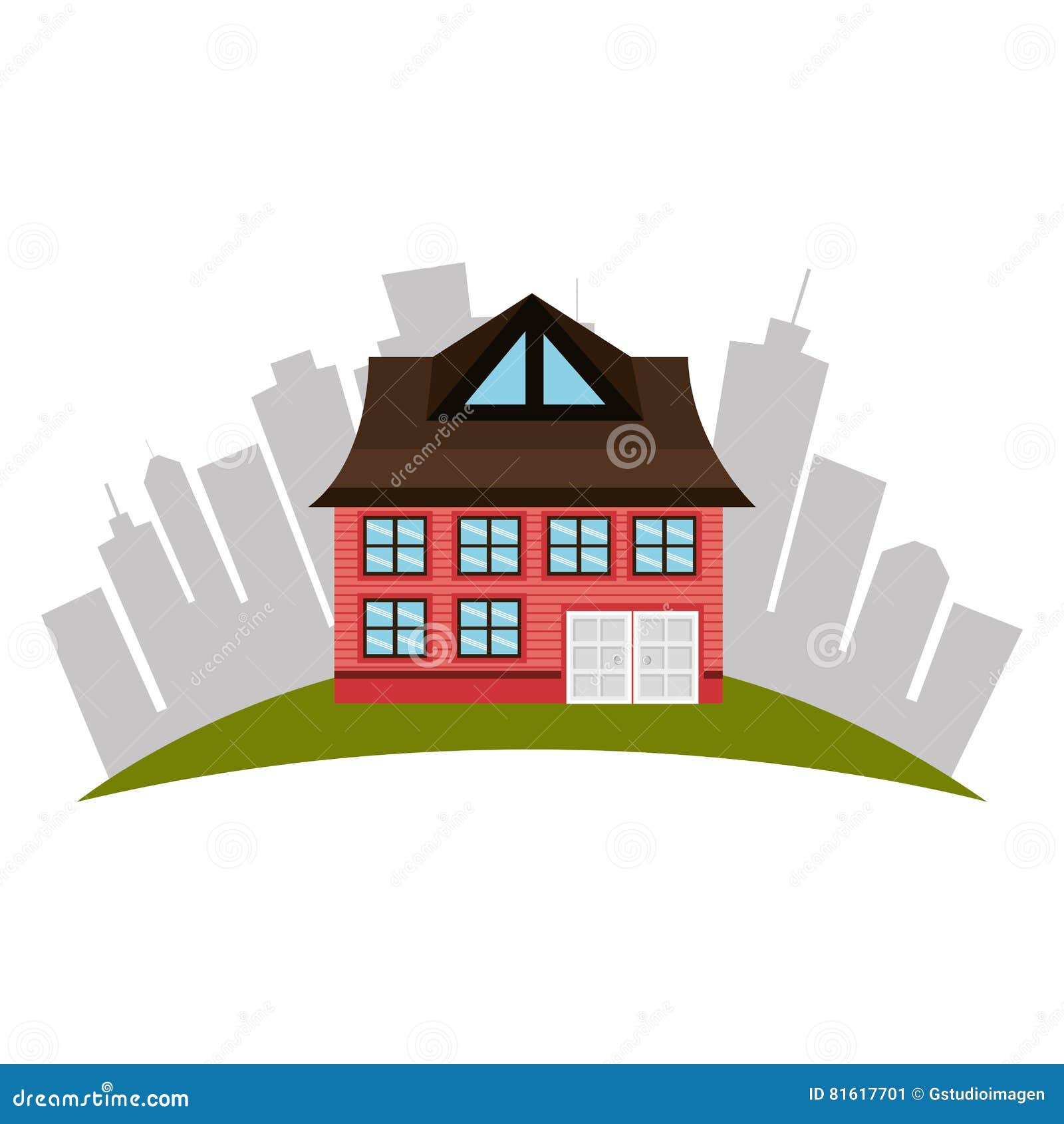 Beautiful House Exterior Icon Stock Vector - Illustration of ...