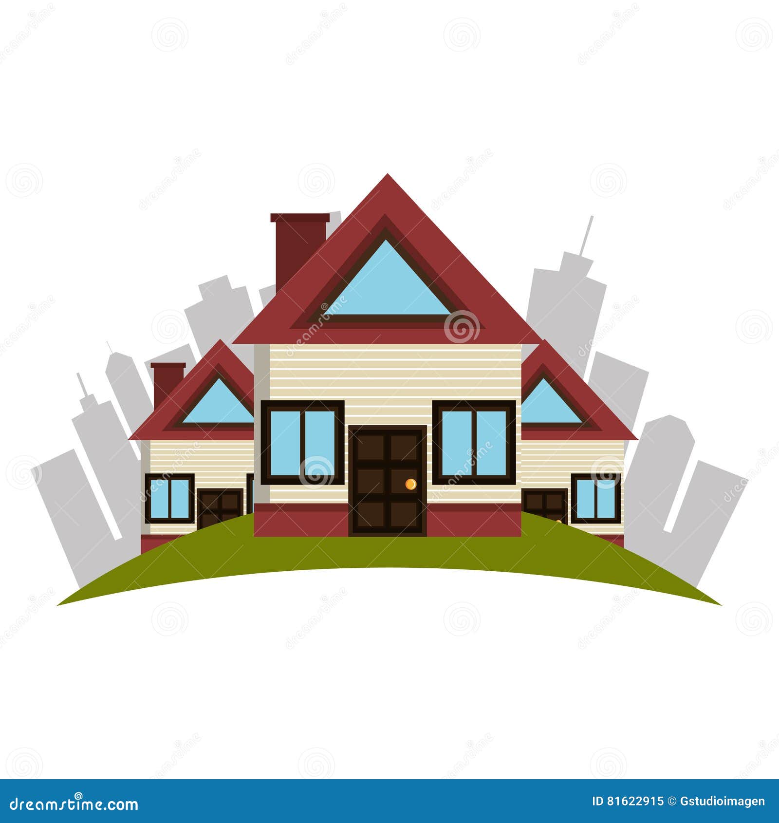Beautiful House Exterior Icon Stock Vector - Illustration of graphic ...