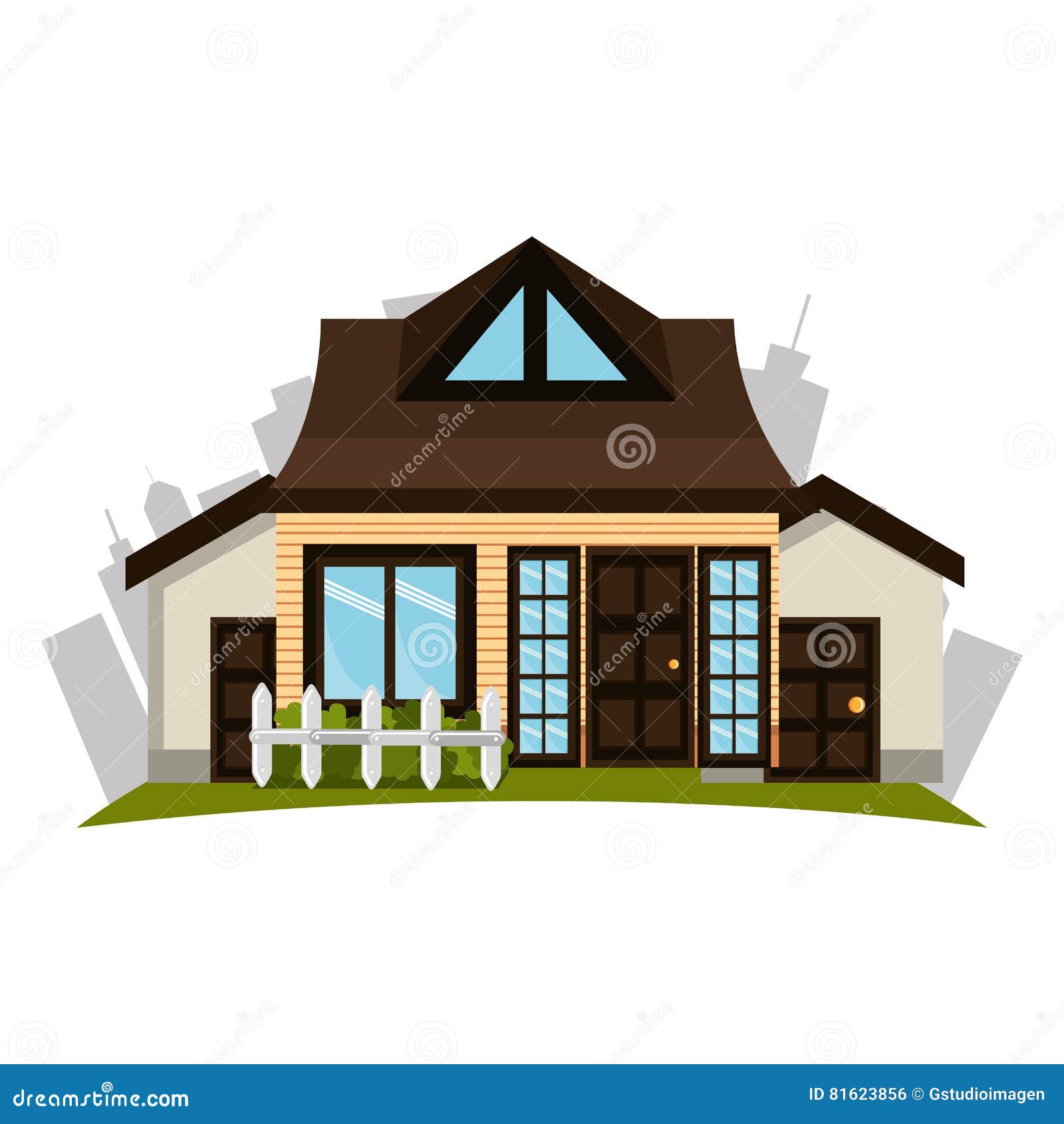 Beautiful House Exterior Icon Stock Vector - Illustration of exterior ...