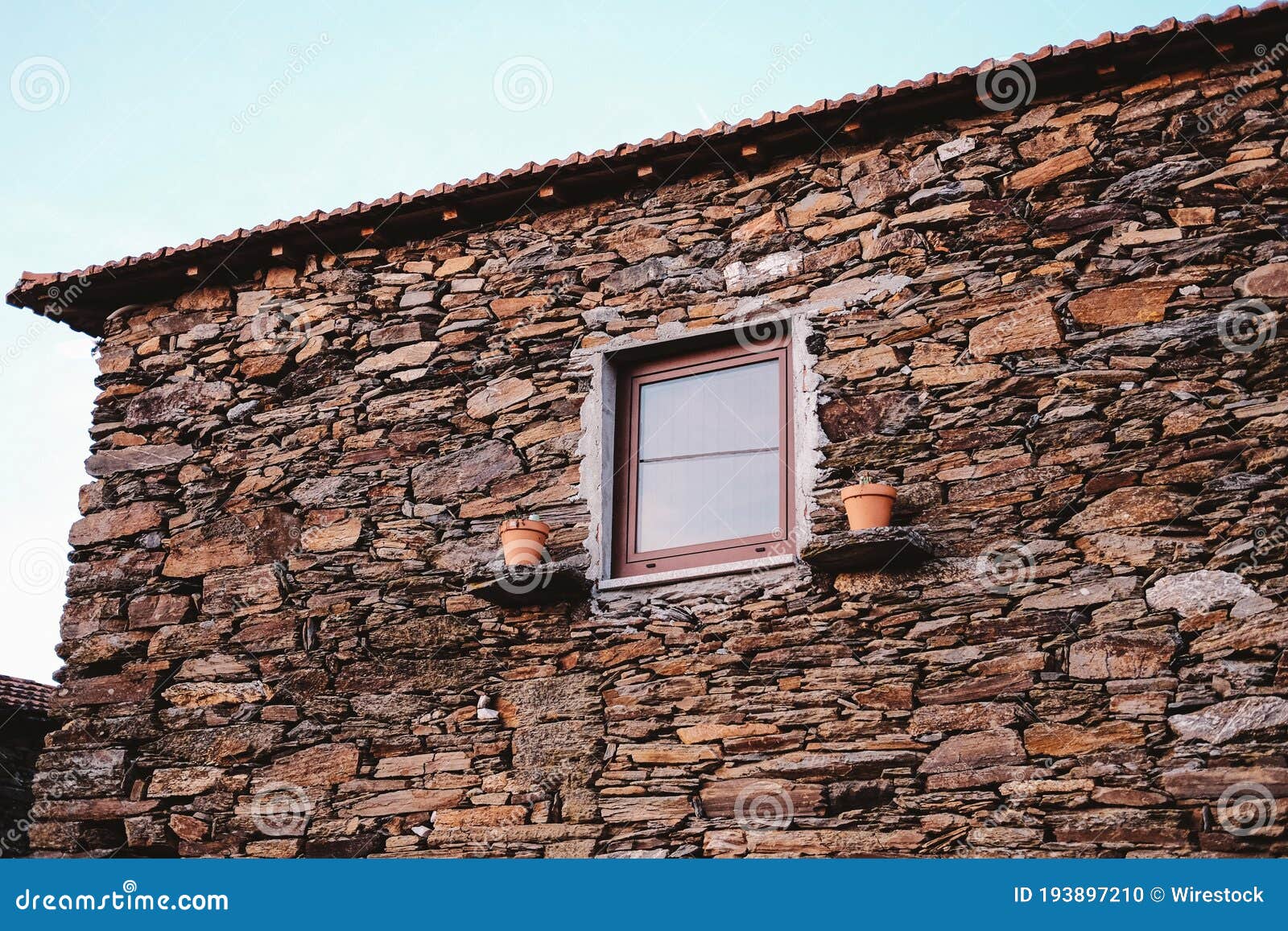 Beautiful House Made of Old and Colourful Rocks Stock Photo - Image of ...