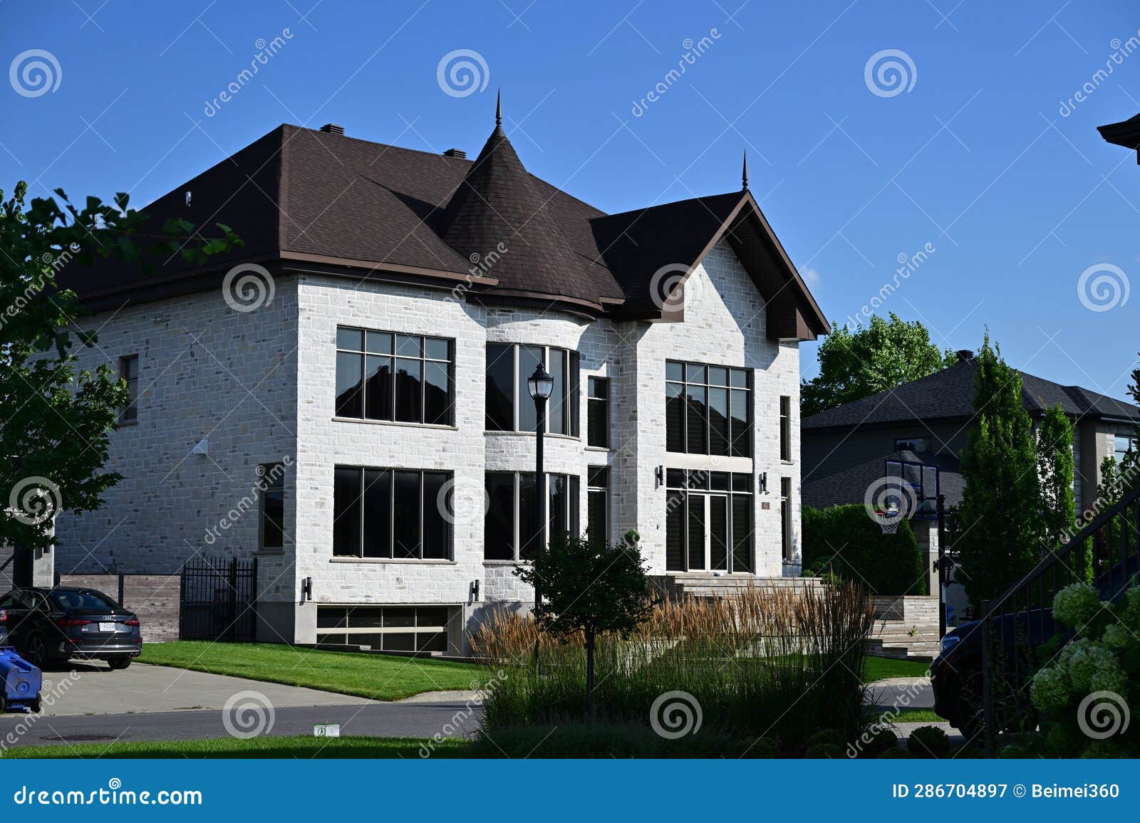 Beautiful House, Montreal, Canada and Street Stock Image - Image of ...