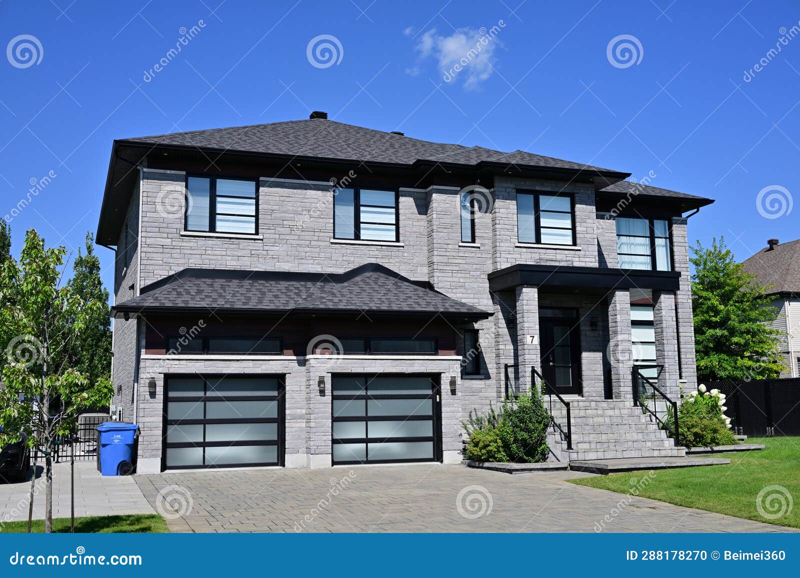Beautiful House, Montreal, Canada and Street Stock Photo - Image of ...