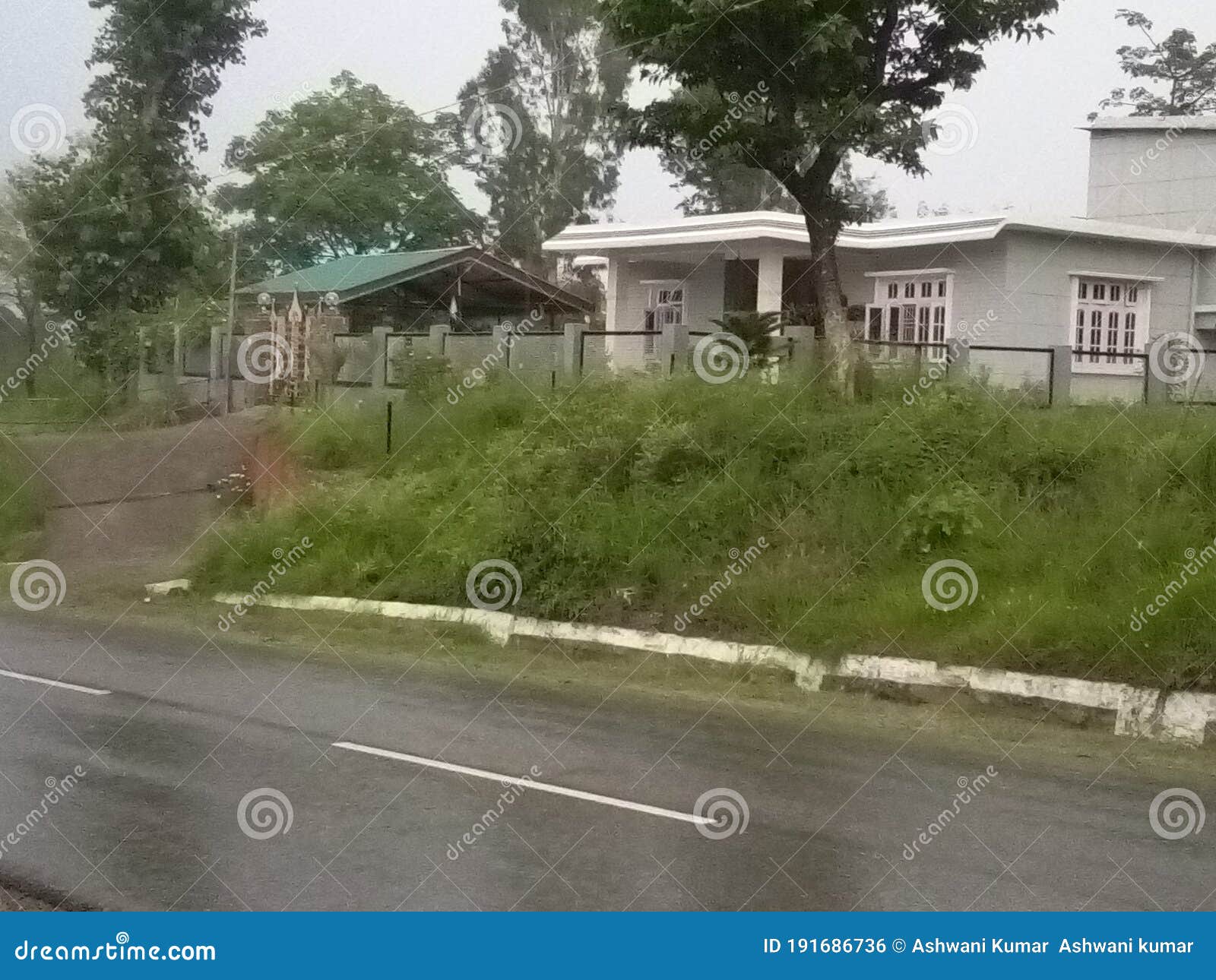 Beautiful House in the Road Side Stock Photo - Image of house ...