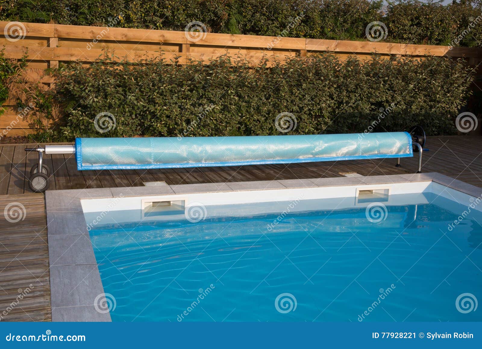 Beautiful House, Swimming Pool View Summer Day Stock Image - Image of ...