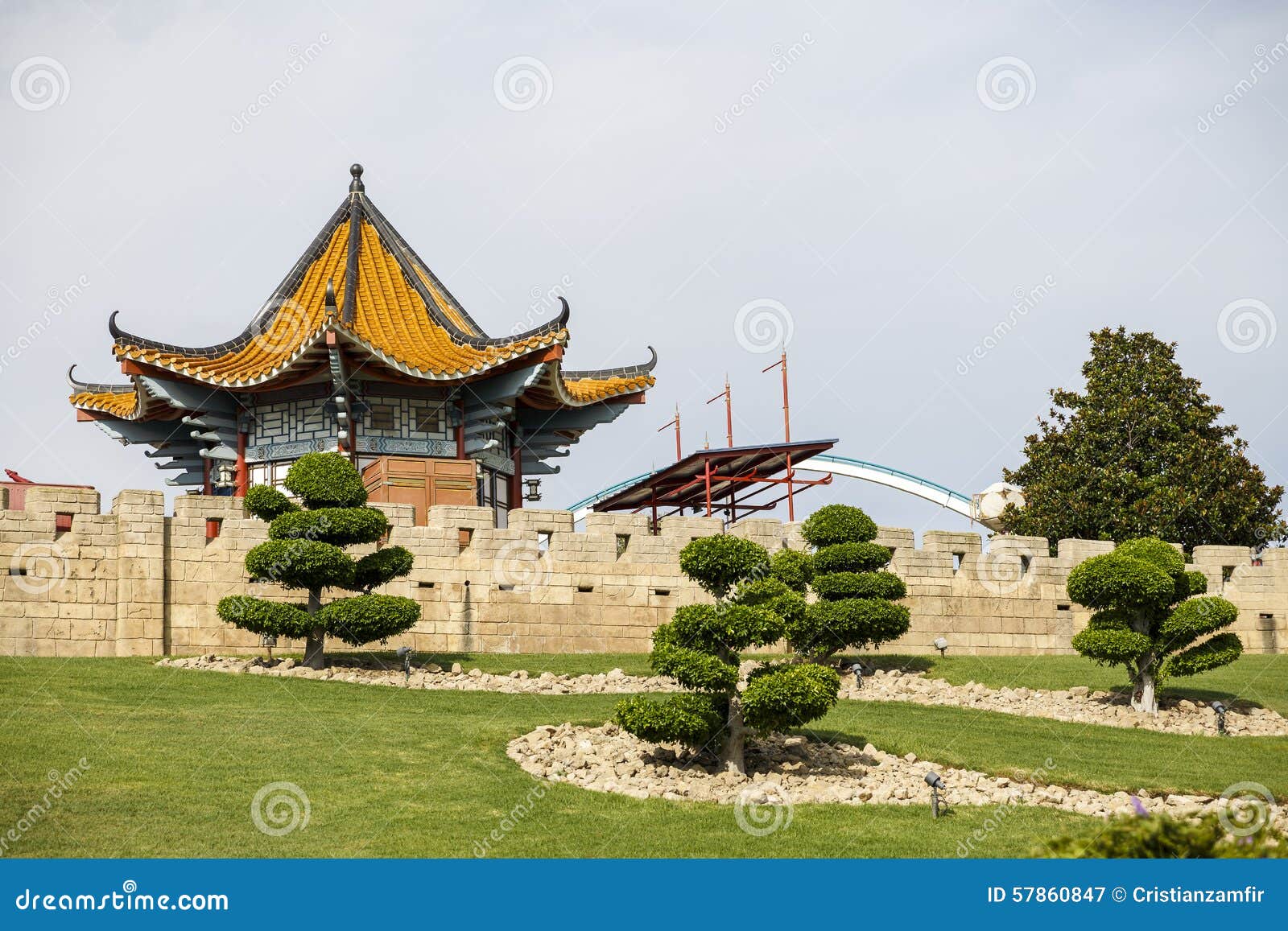 Beautiful Houses with Chinese Stock Image - Image of palace, park: 57860847