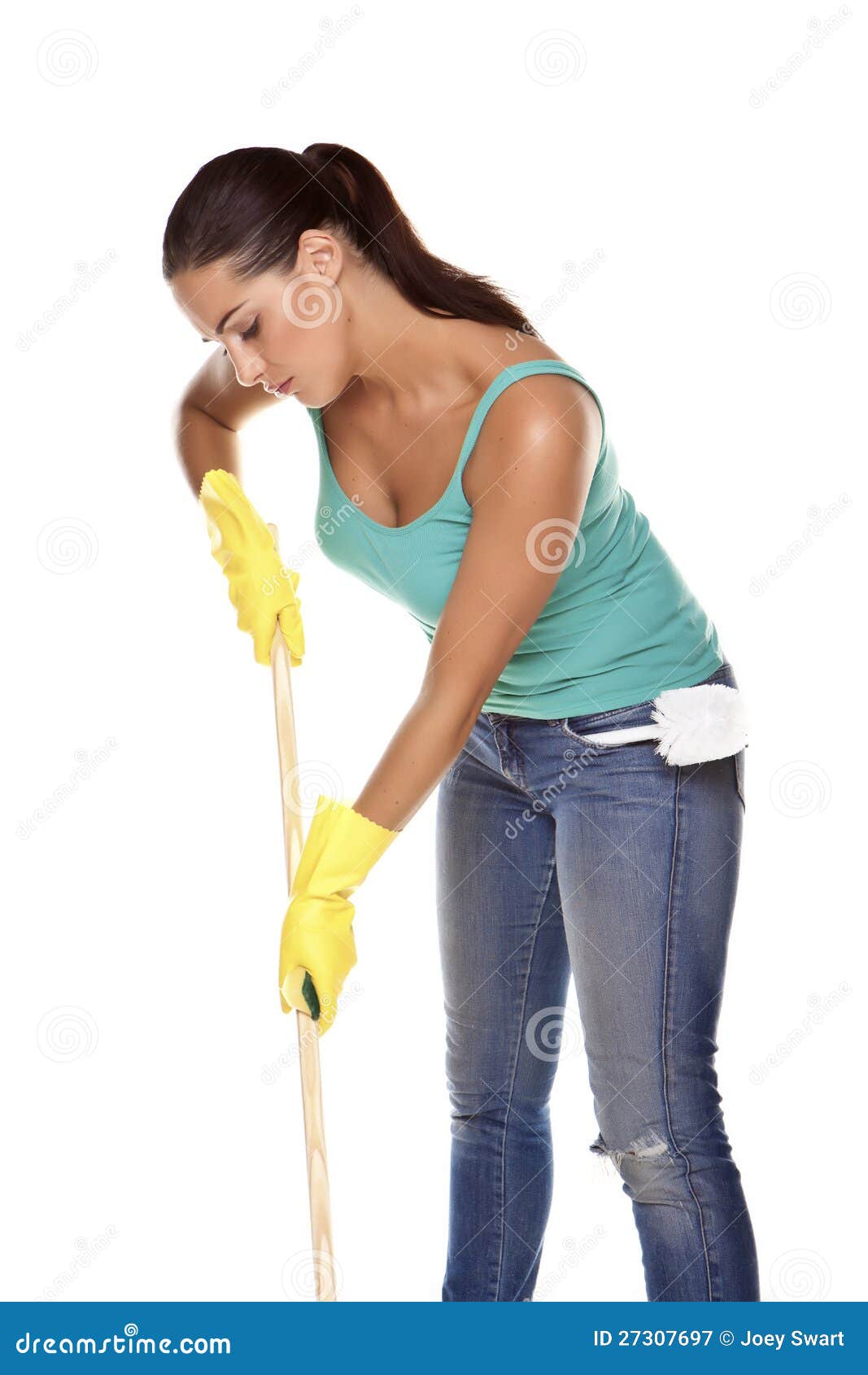 Beautiful Housewife Working. Stock Image - Image of cute, cleaning ...