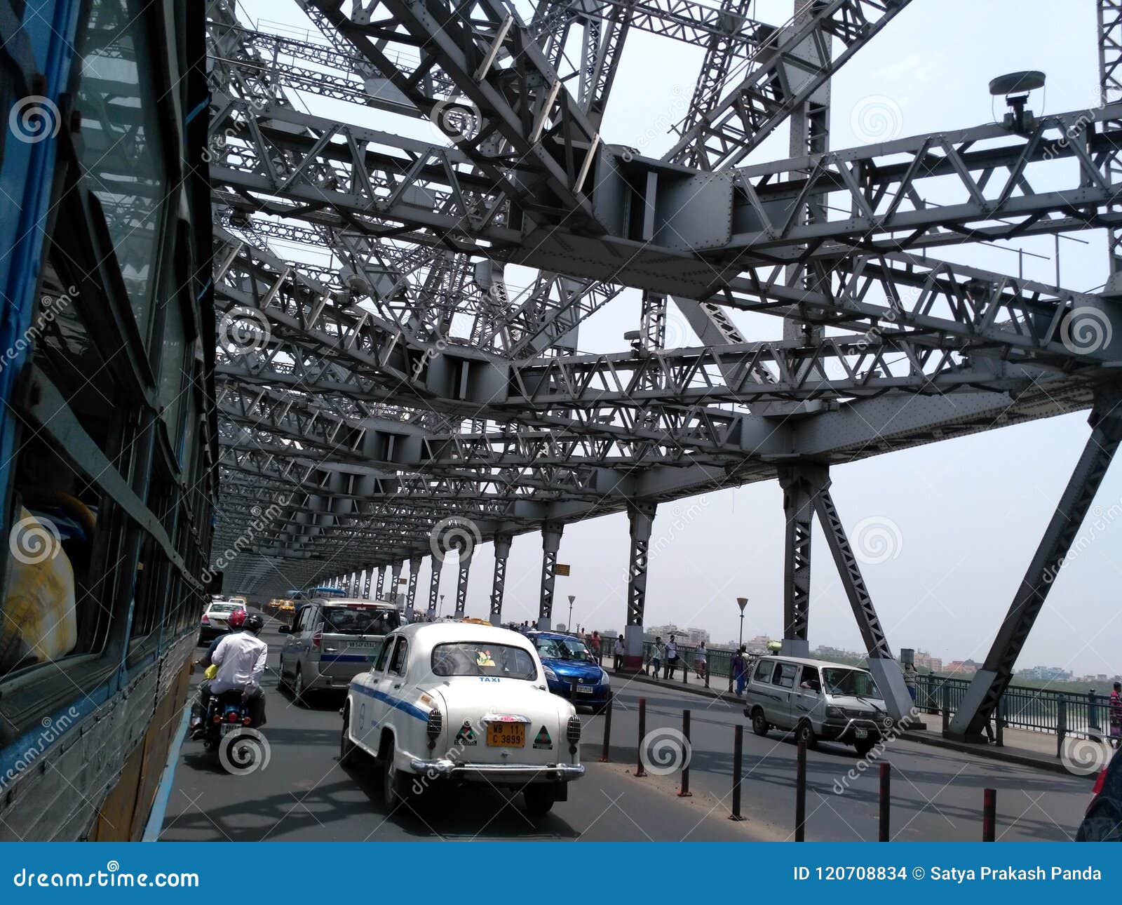 Beautiful howrah Bridge editorial stock image. Image of bridge - 120708834