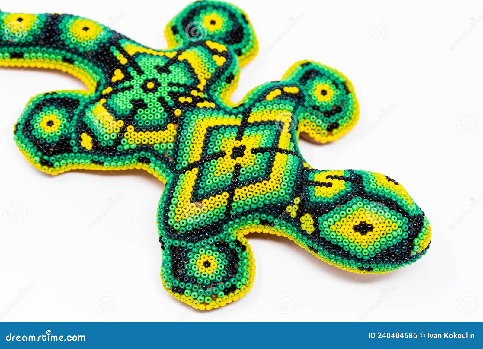 Beautiful Huichol Tradition Pattern Crafted Lizard Stock Photo - Image ...