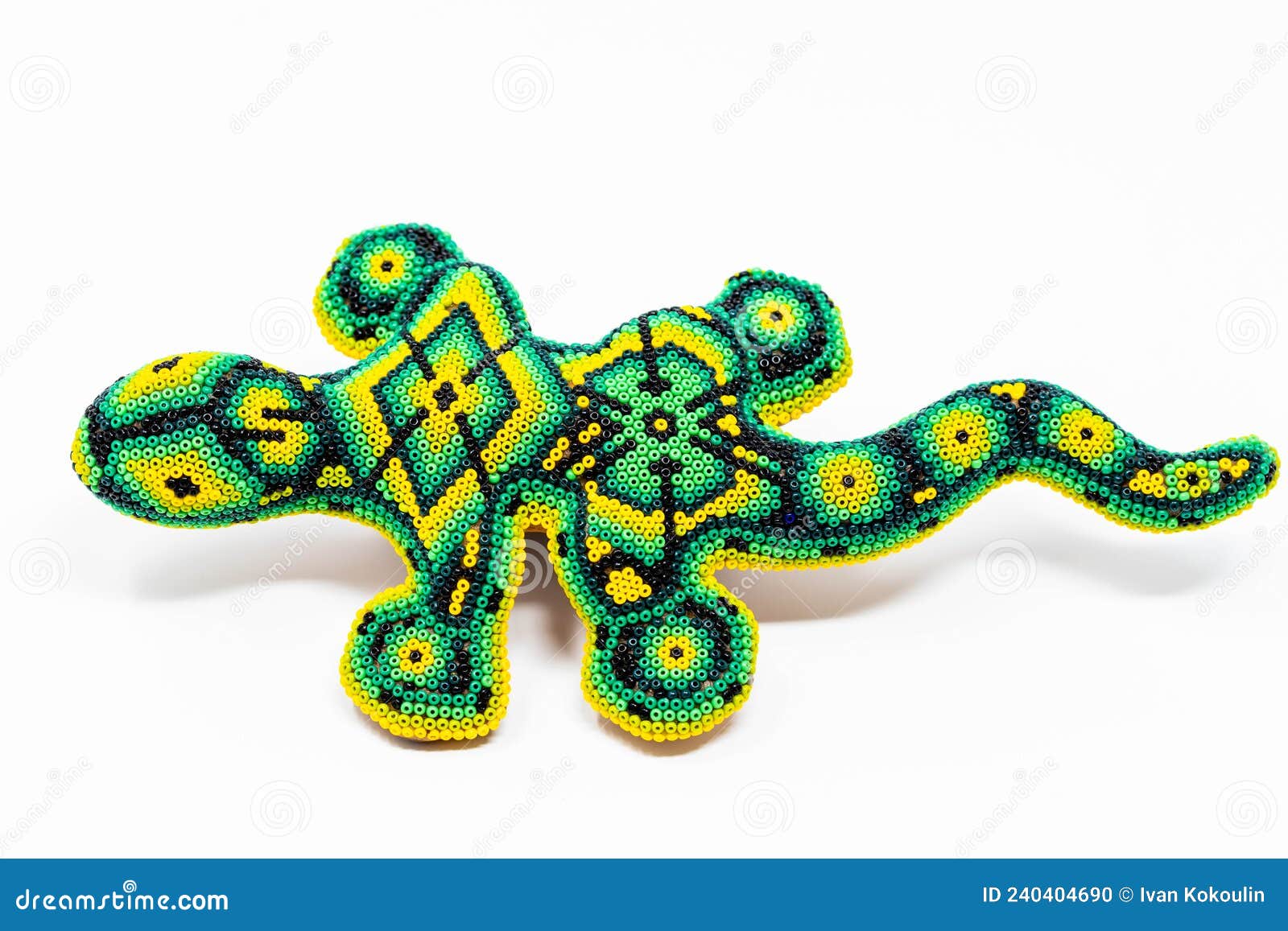Beautiful Huichol Tradition Pattern Crafted Lizard Stock Photo - Image ...