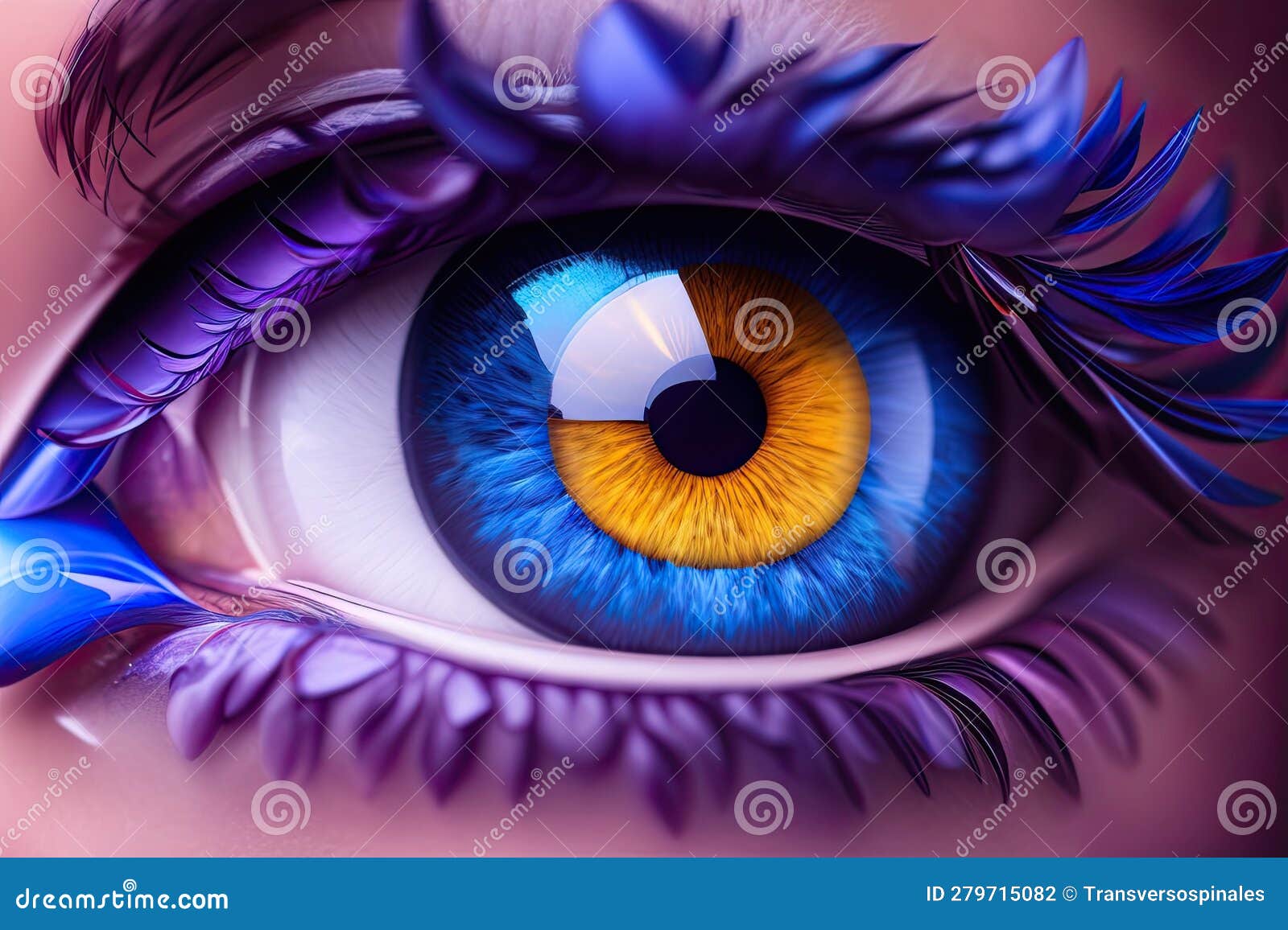 Beautiful Human Blue Eye Macro. Generative AI Stock Illustration ...