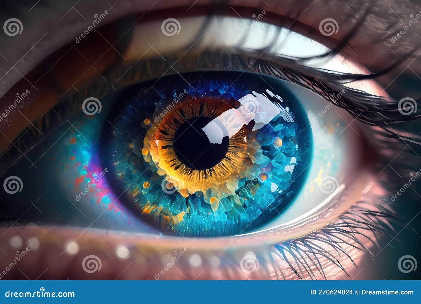 Beautiful Human Eye in Close Range. Generative Ai Design Stock ...