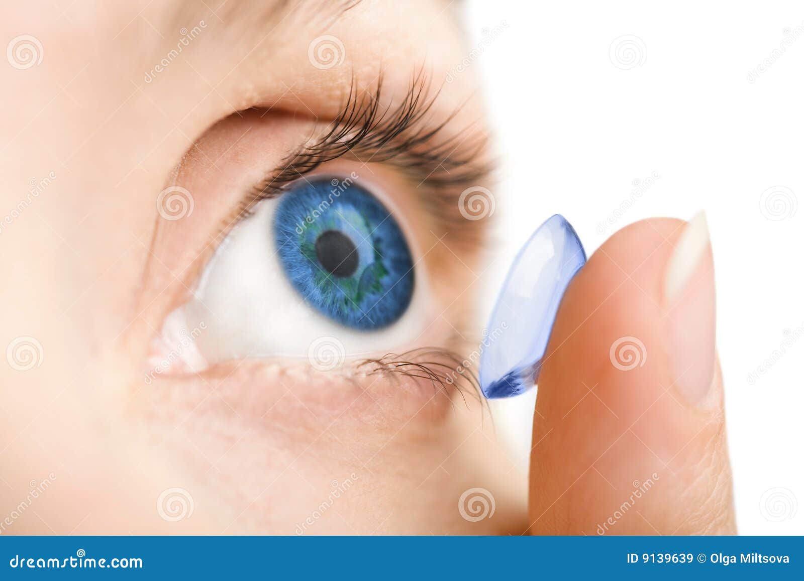 Beautiful Human Eye and Contact Lens Isolated Stock Image - Image of ...