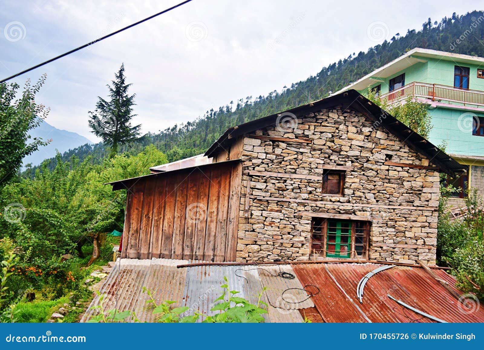 Beautiful Hut Made on the Hills Area Stock Photo - Image of flowered ...
