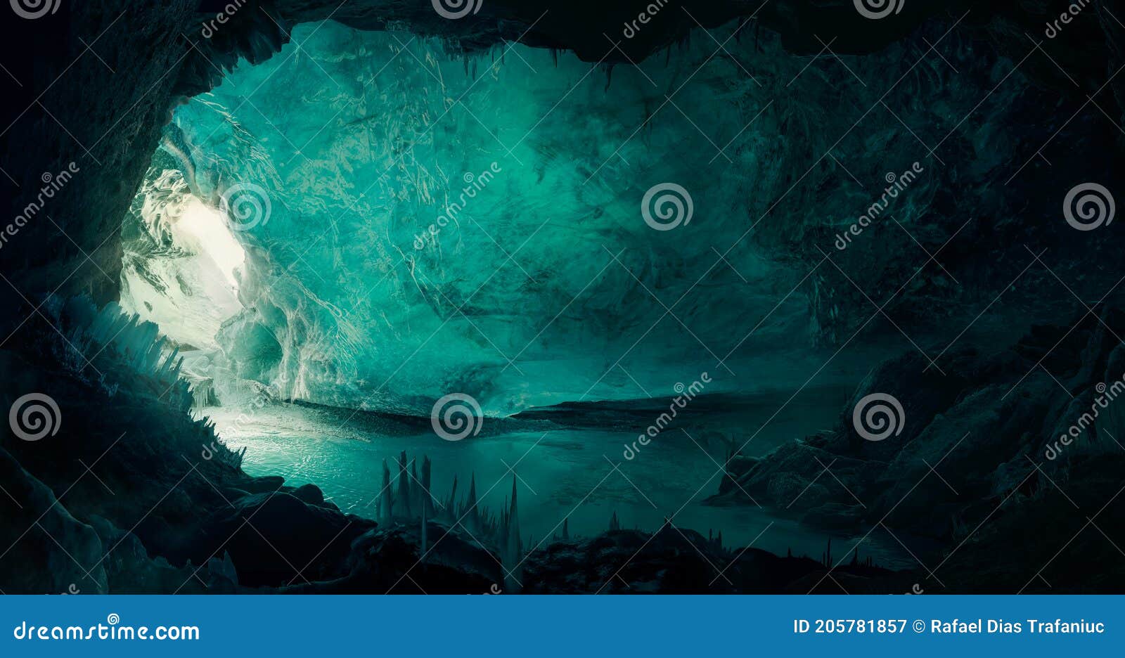Beautiful Ice Cave Frozen Background Stock Image - Image of climbing ...