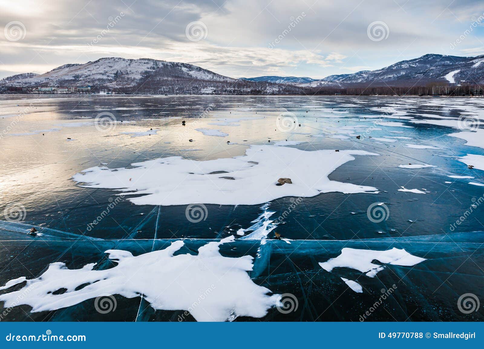 Beautiful Ice on the Lake at Sunset Stock Photo - Image of hoar, rime ...
