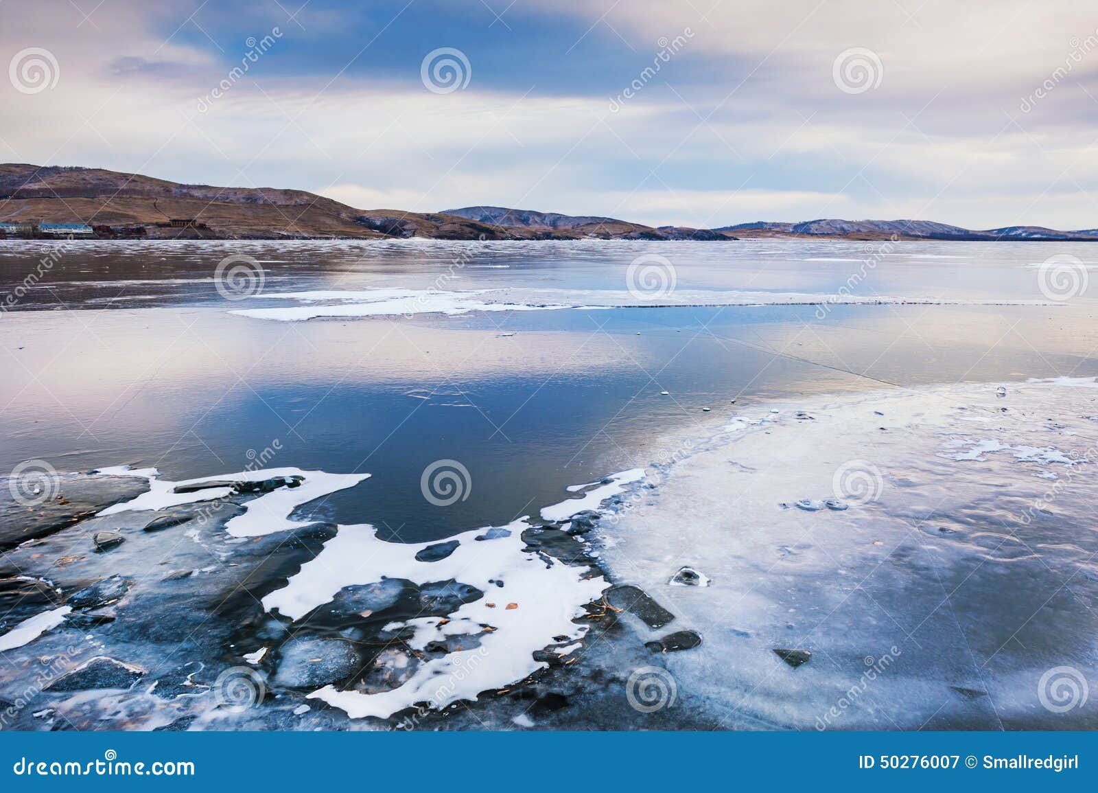 Beautiful Ice on the Lake at Sunset Stock Image - Image of outdoor ...
