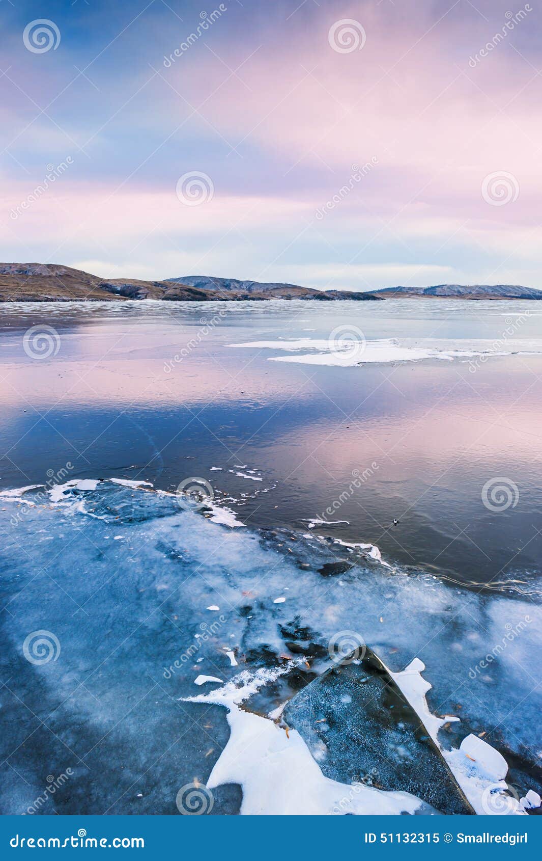 Beautiful Ice on the Lake at Sunset Stock Image - Image of clear ...