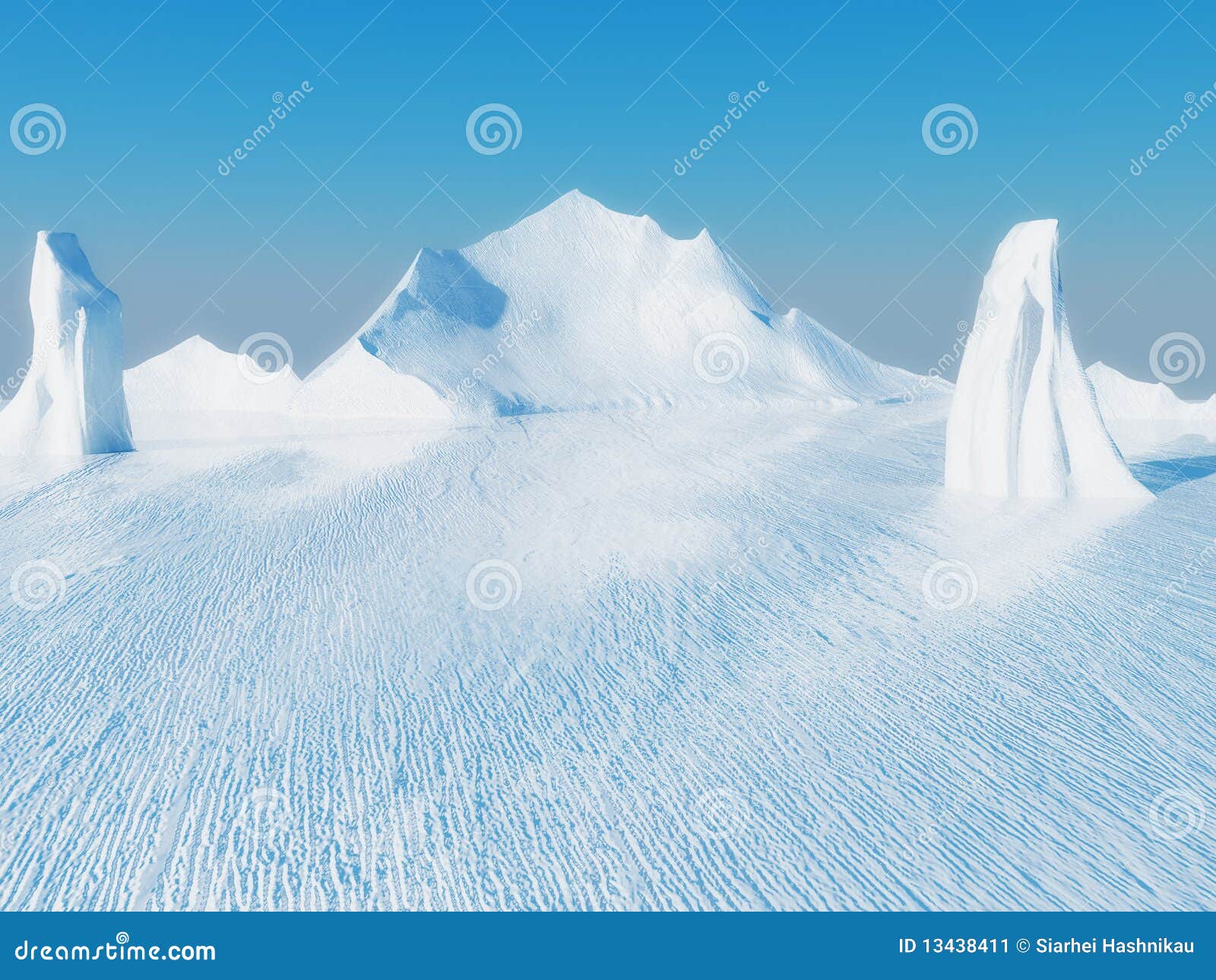 Beautiful ice landscape stock illustration. Illustration of snow - 13438411