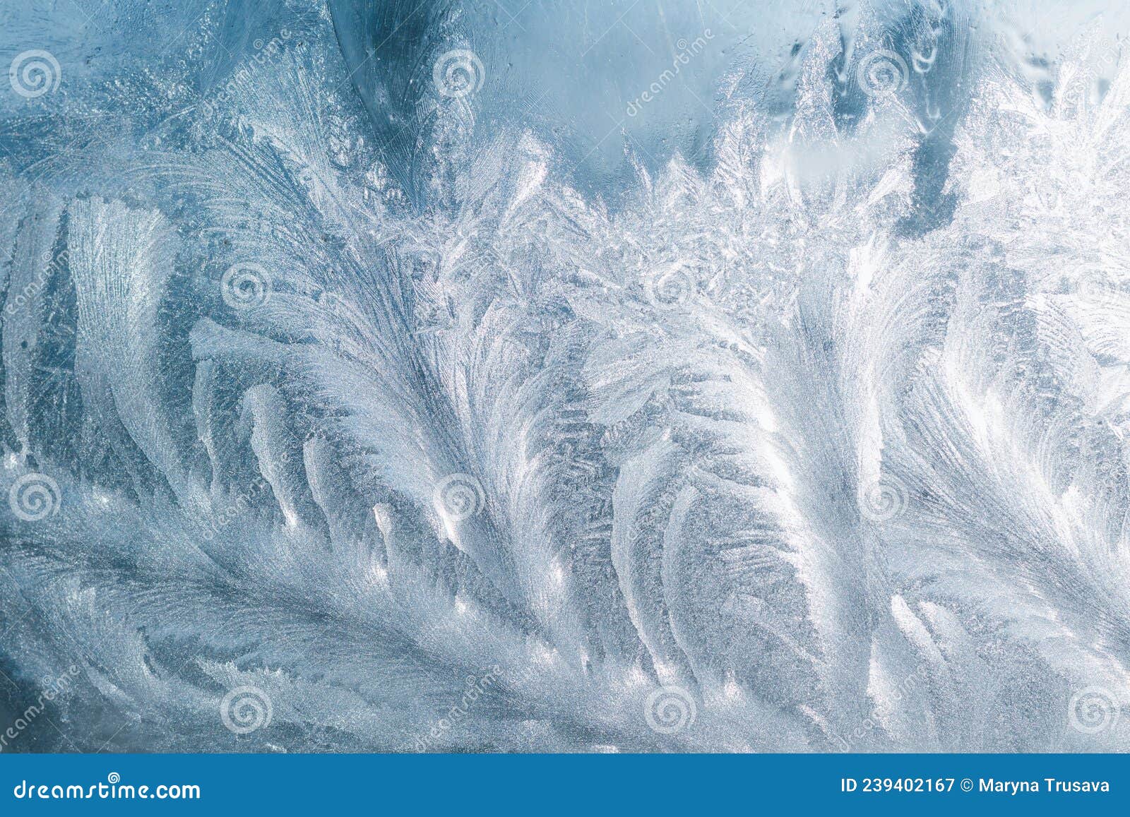 Beautiful Ice Pattern on a Glass Window Stock Image - Image of nature ...