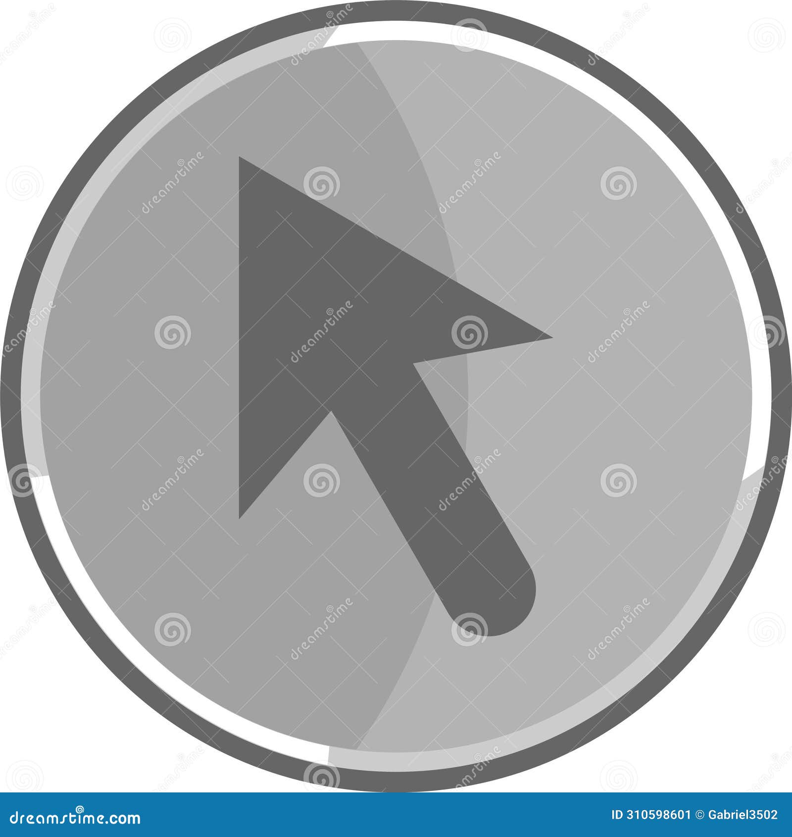 Cursor Metallic Icon. Cursor Gray Icon. Stock Vector - Illustration of ...