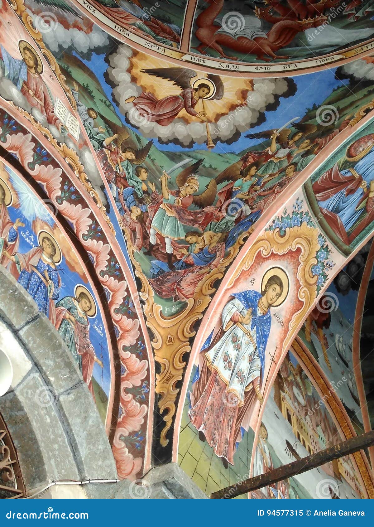 Beautiful iconography stock image. Image of rila, monastery - 94577315