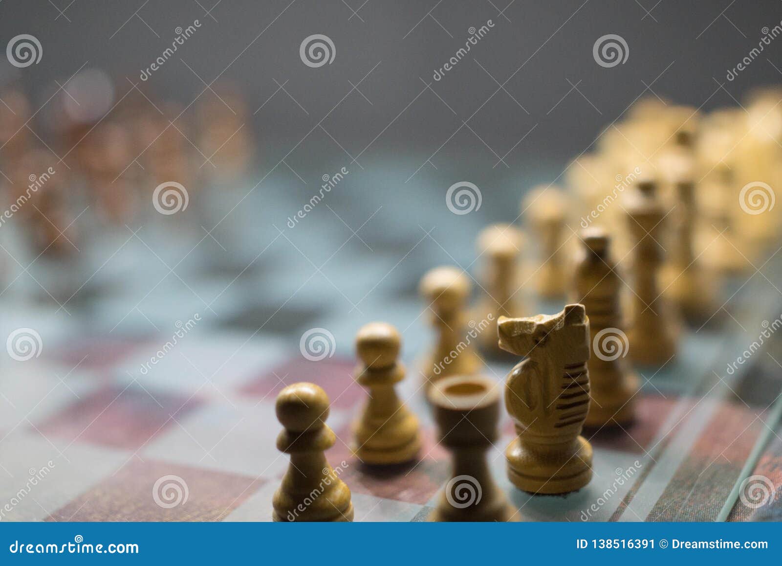 Dramtic Chessboard on a Glass Board Stock Image - Image of glass ...