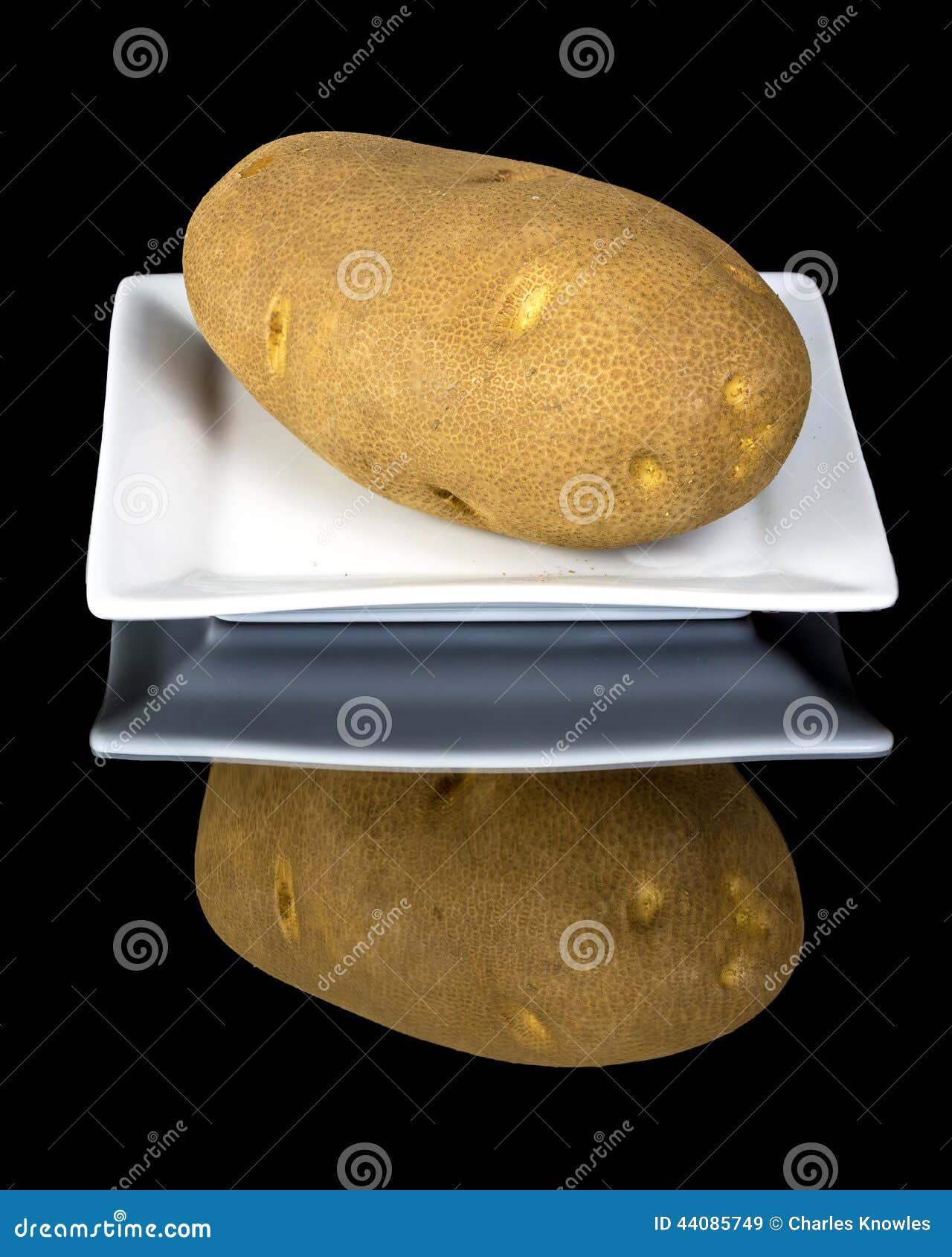 Beautiful Idaho Potato on a Plate Stock Image - Image of macro ...