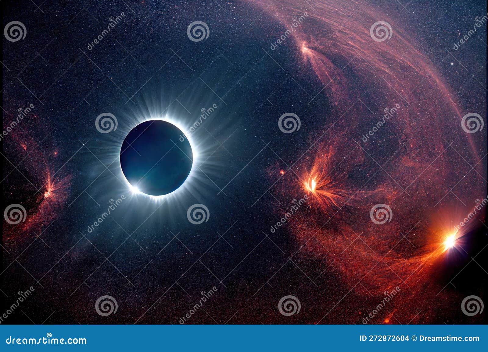 Beautiful Illuminated Planets in Cosmic Sky during Solar Eclipse Stock ...