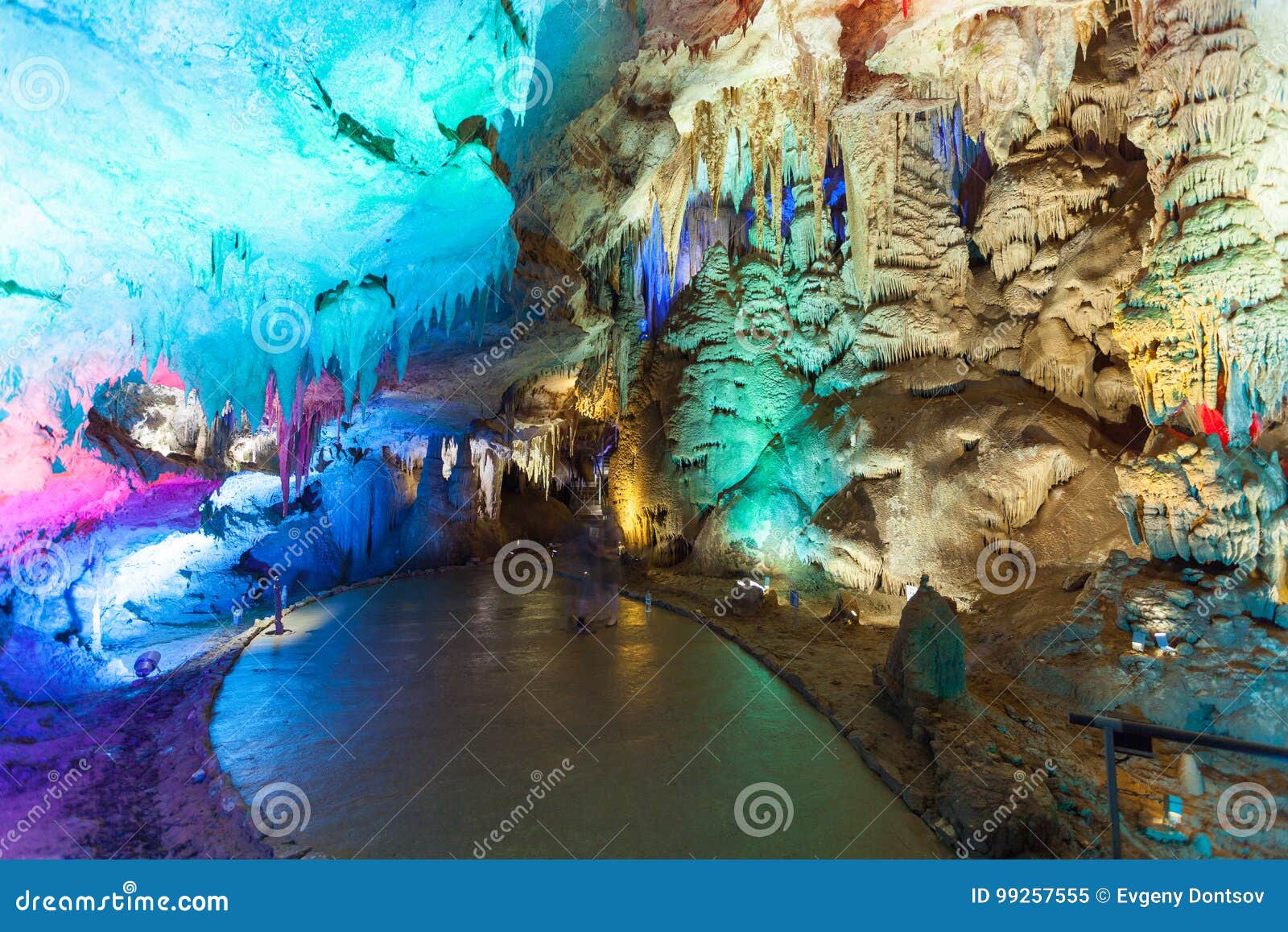 Beautiful Illuminations in the Prometheus Cave Stock Image - Image of ...
