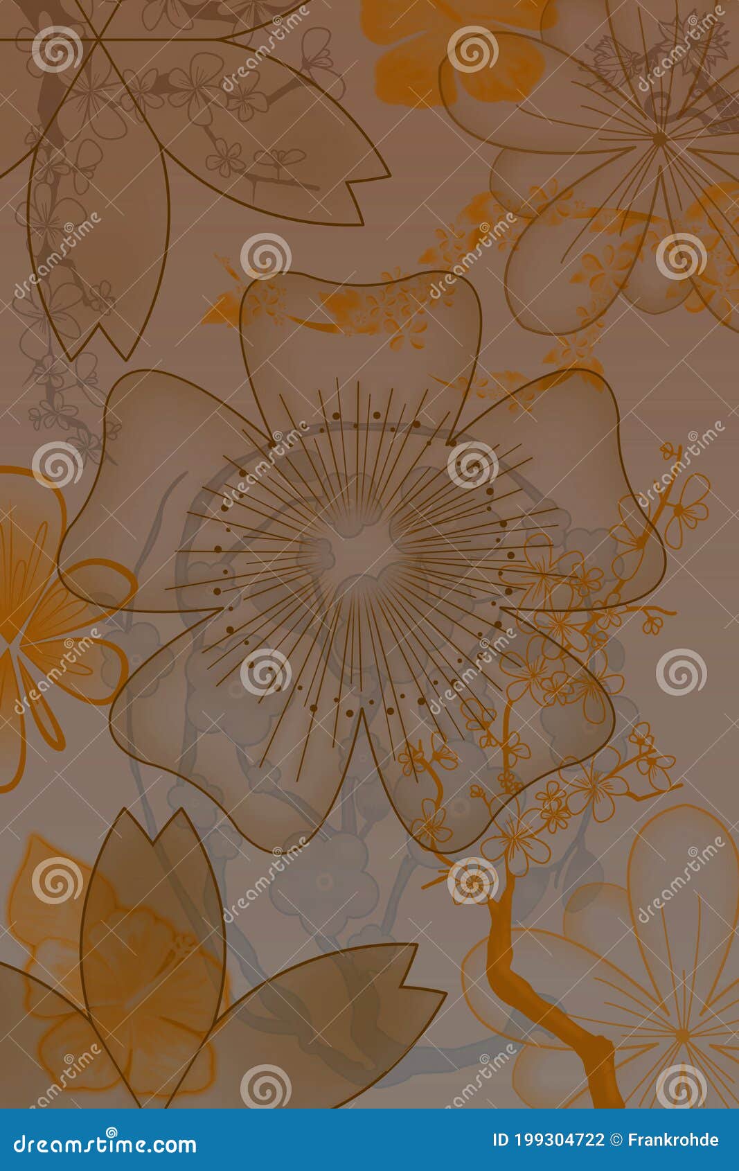 Beautiful Illustrated Flower Design with Gradient Stock Illustration ...