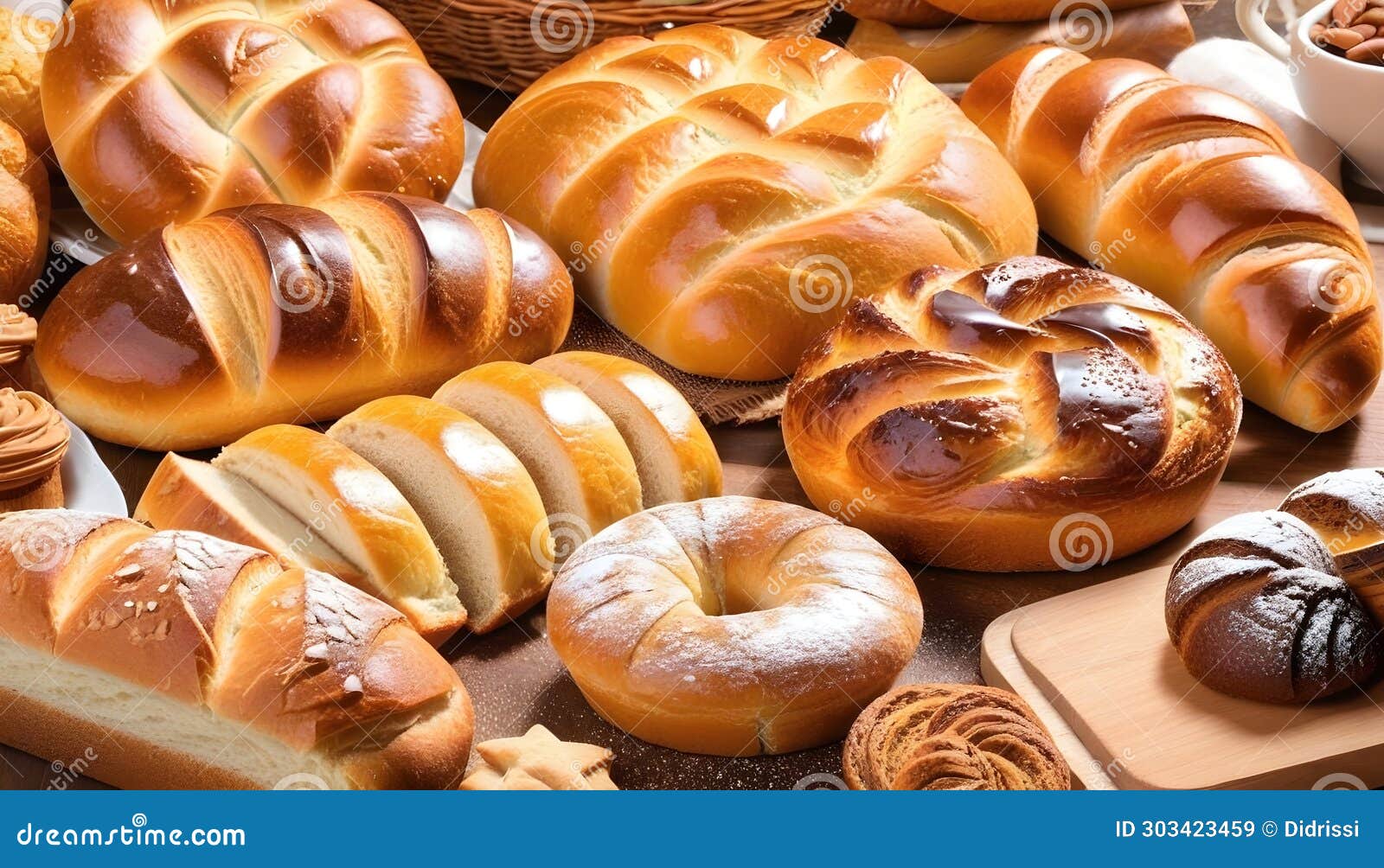 Assorted Bread and Pastries Stock Illustration - Illustration of ...