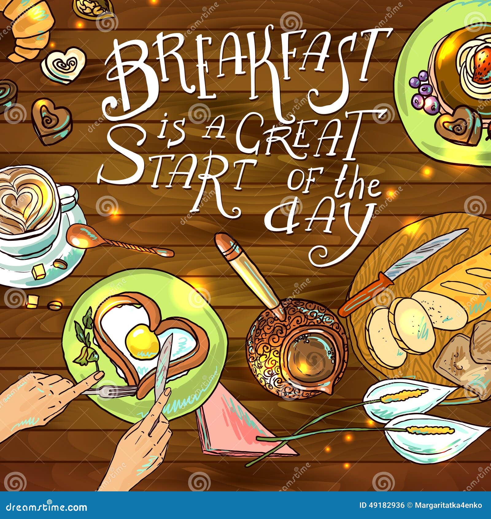 Beautiful Illustration Breakfast Stock Vector - Illustration of ...