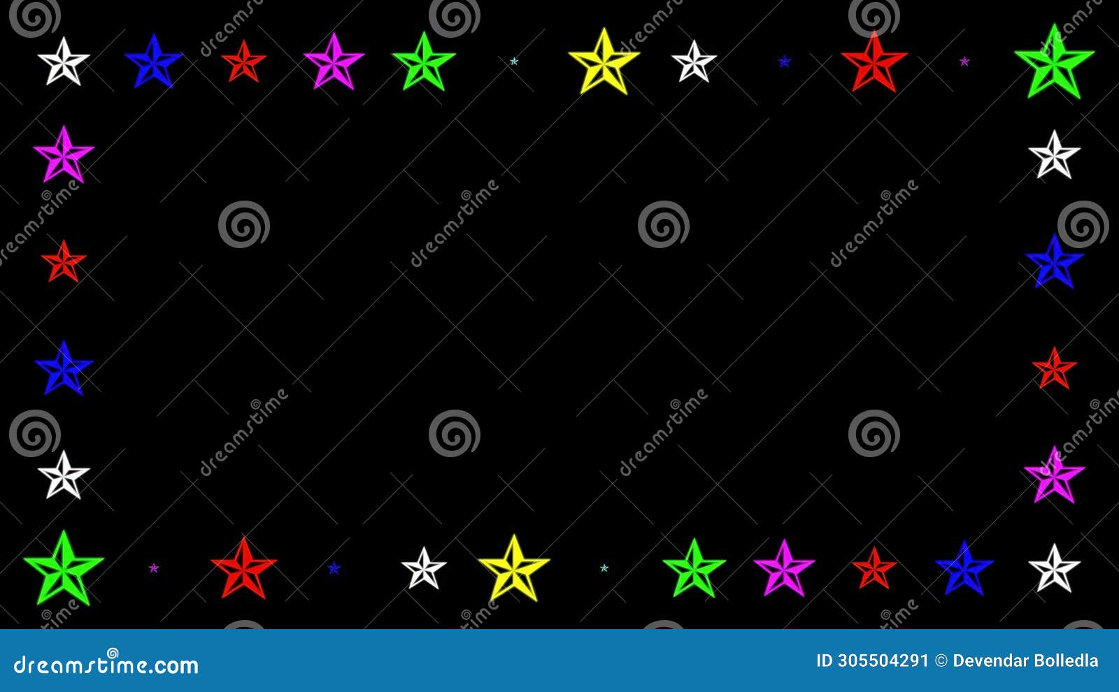 Beautiful Illustration of Colorful Stars Decorative Frame on Plain ...