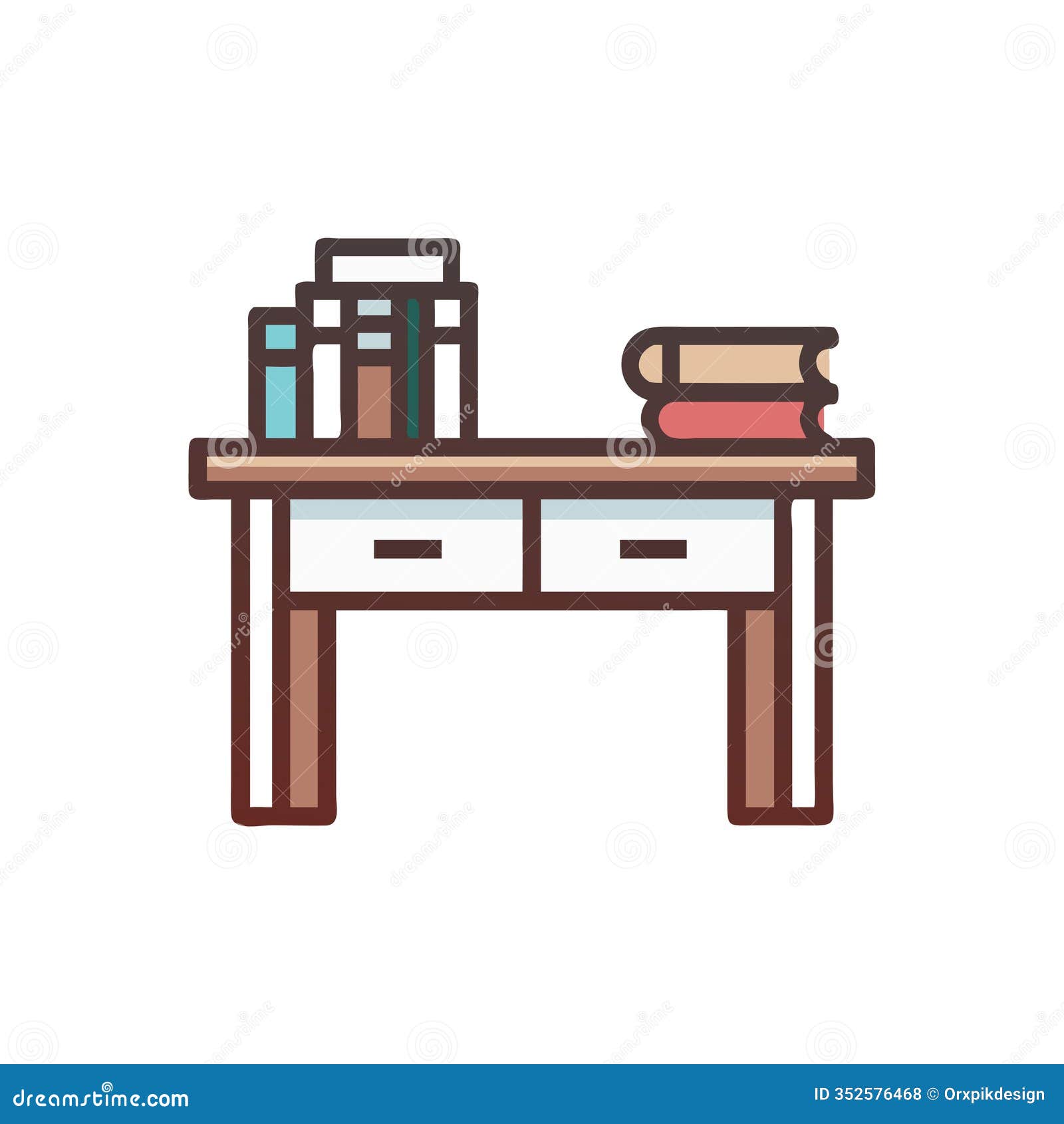Chic Library Table Design stock illustration. Illustration of furniture ...