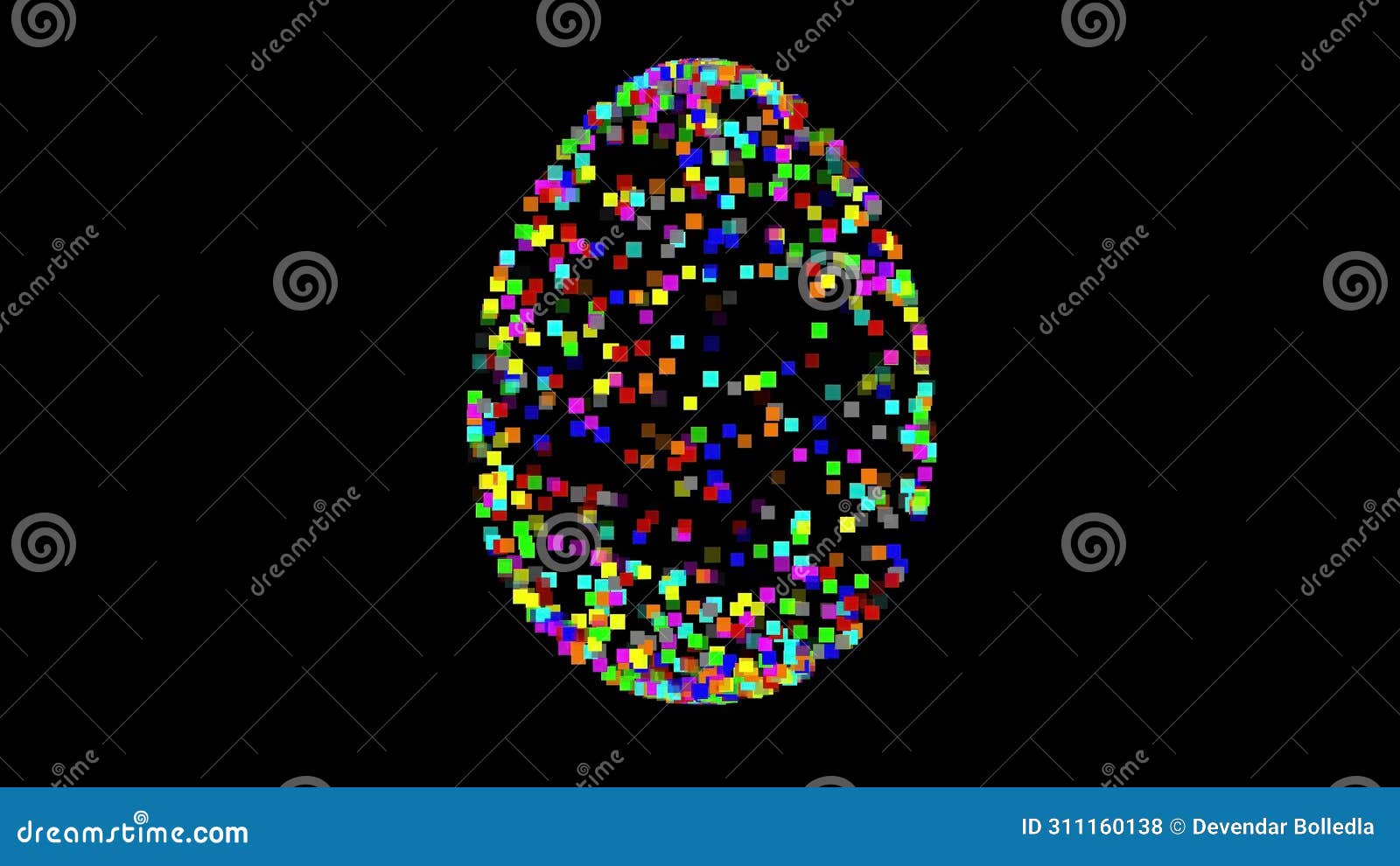 Beautiful Illustration of Egg Shape with Colorful Pixel Particles on ...