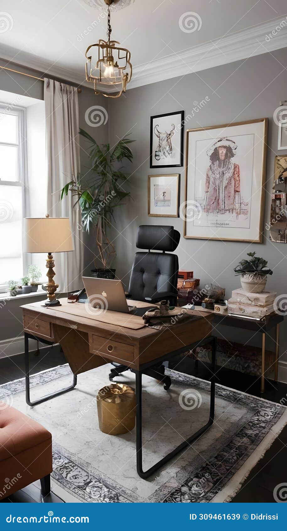 An Inspiring Office Interior Design with Eclectic Style Collab. Stock ...