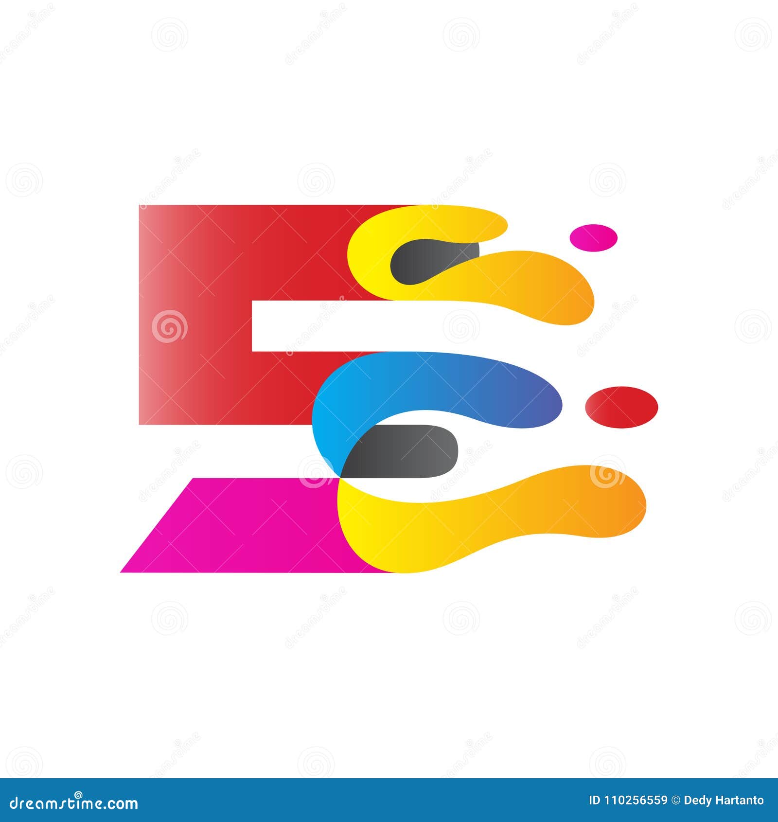 Colorful number template stock vector. Illustration of element - 110256559