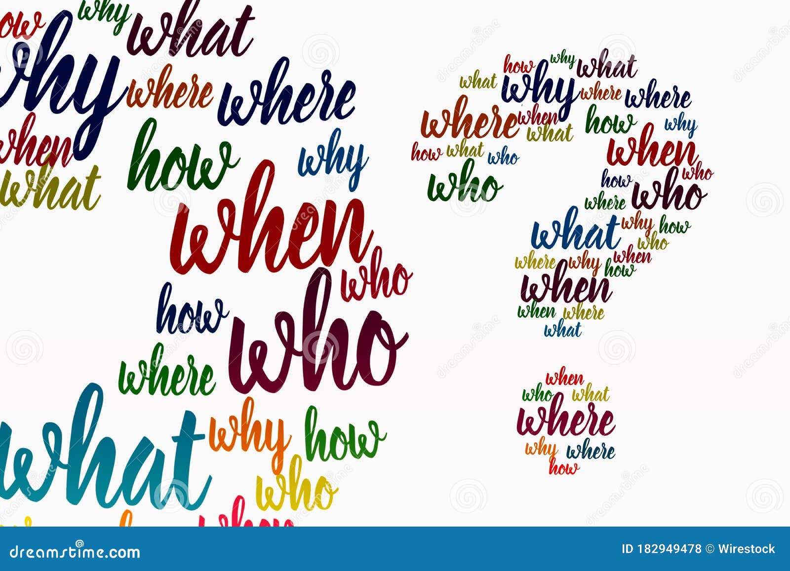 Beautiful Illustration of the Question Marks Consisting of Colorful ...