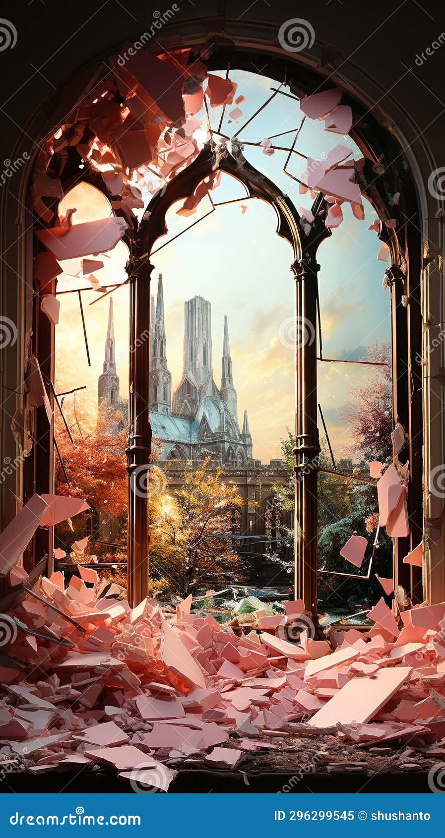 Beautiful Illustration of the Shattered Environment Stock Illustration ...
