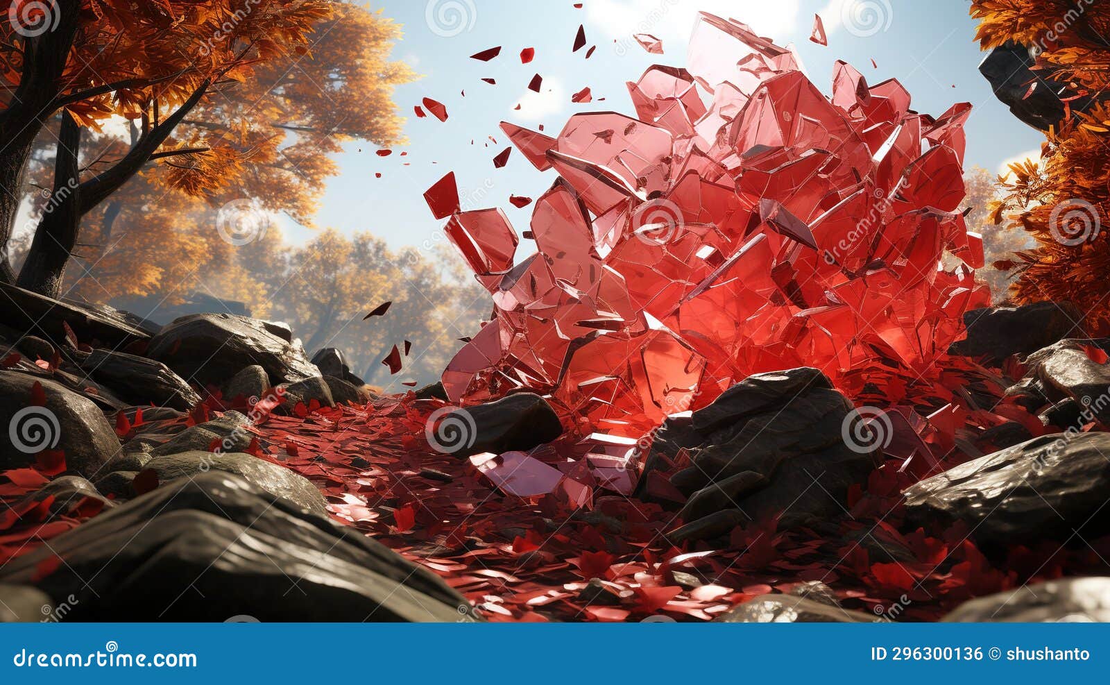 Beautiful Illustration of the Shattered Environment Stock Illustration ...