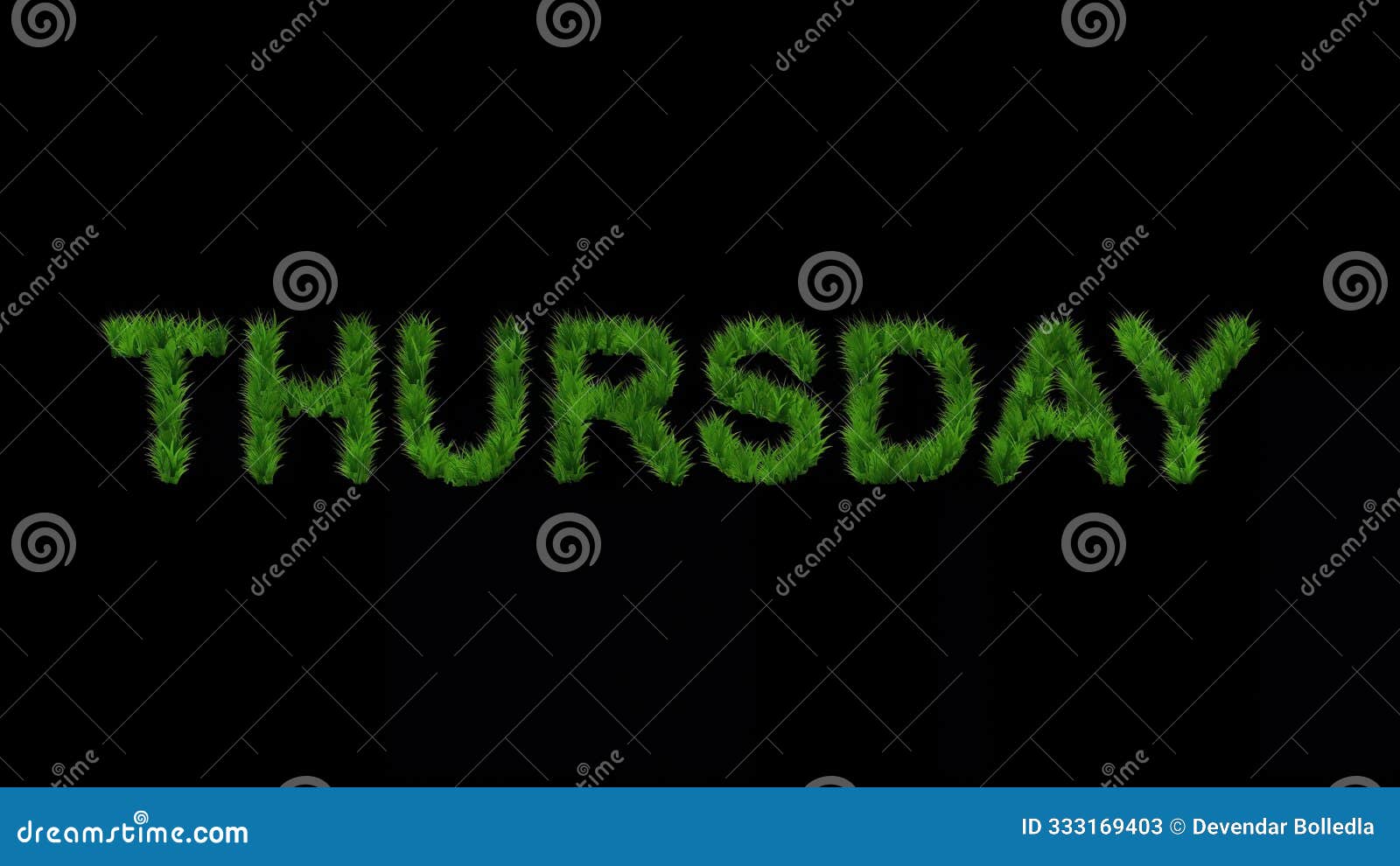 Beautiful Illustration of Thursday Text with Green Grass Effect on ...